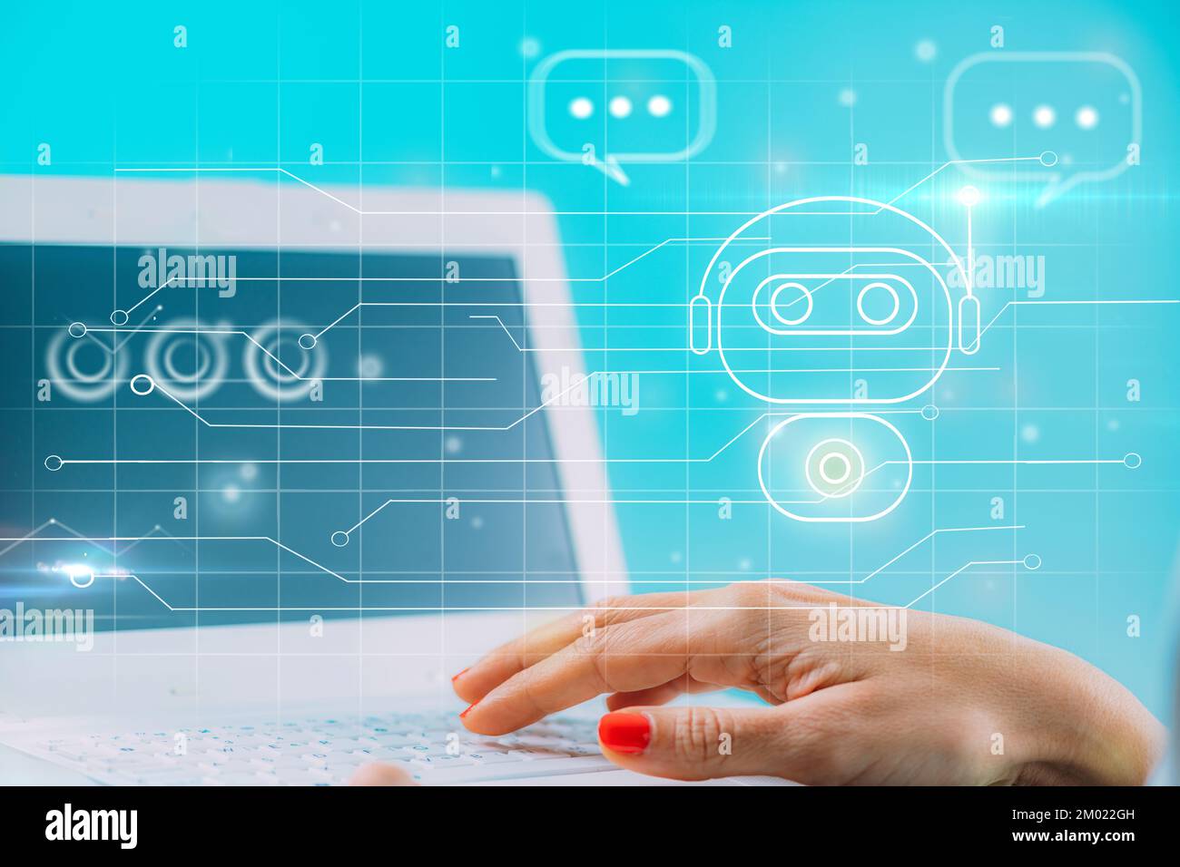 Chatbot laptop hi-res stock photography and images - Alamy