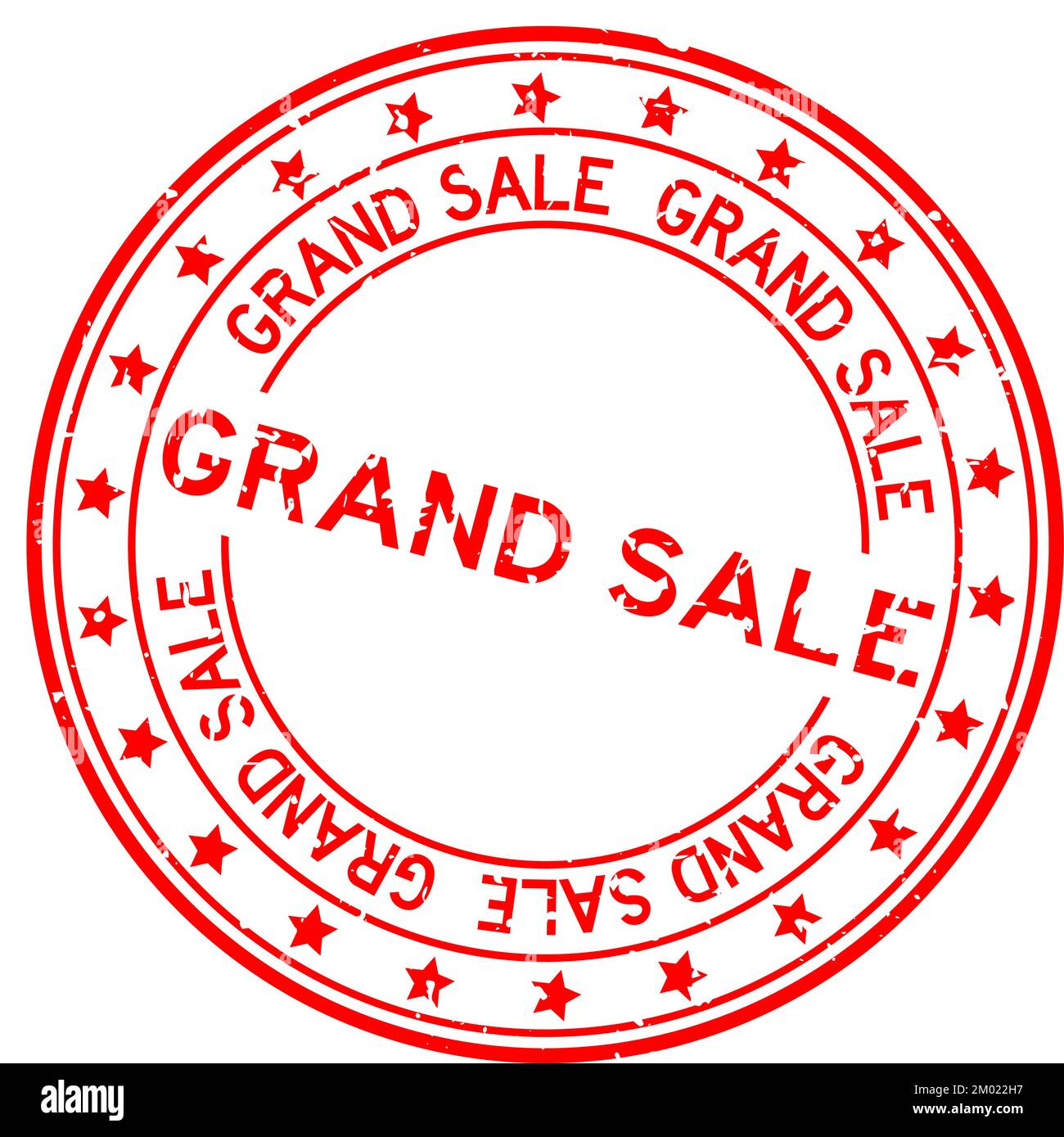 Grunge red grand sale word round rubber seal stamp on white background ...