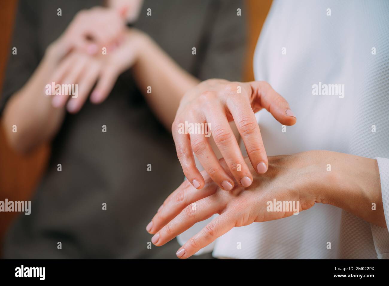 EFT tapping technique Stock Photo - Alamy