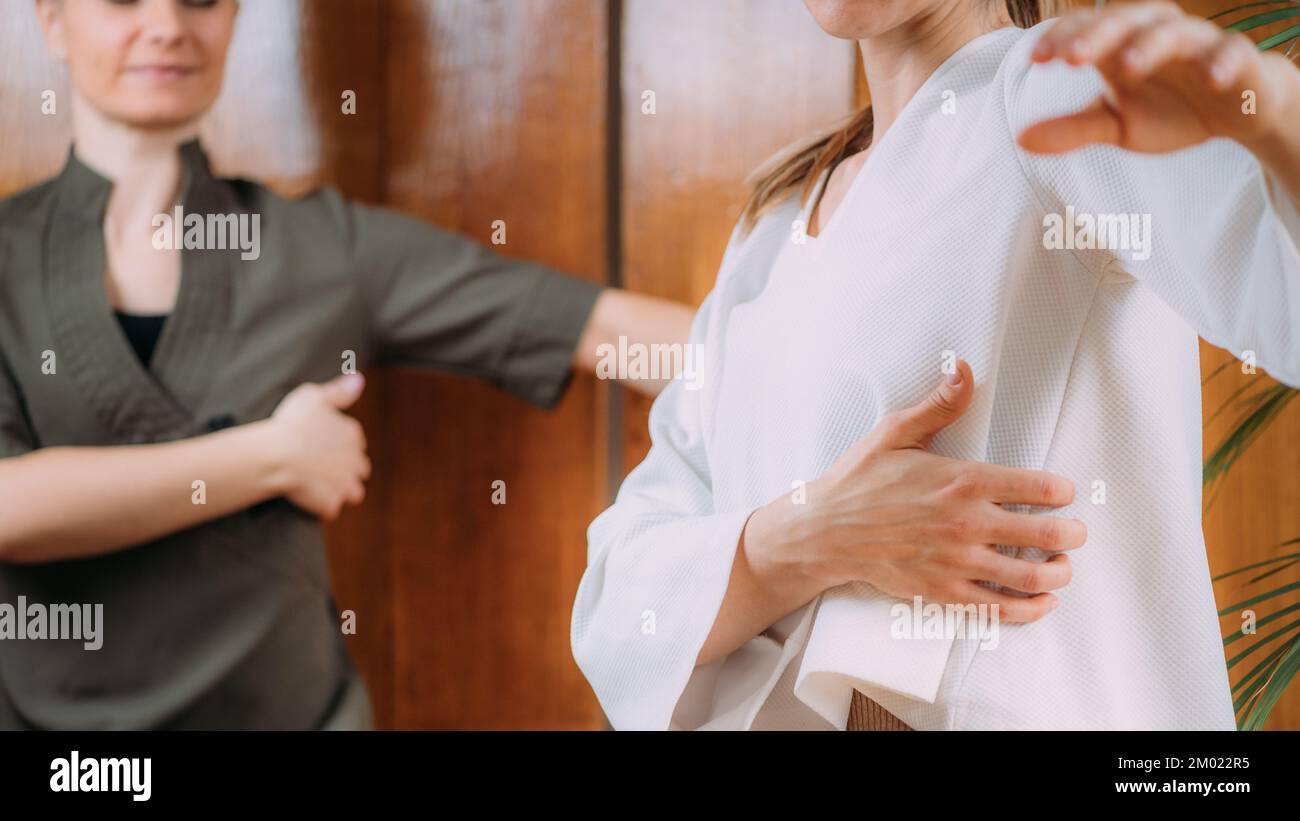EFT finger tapping technique Stock Photo - Alamy