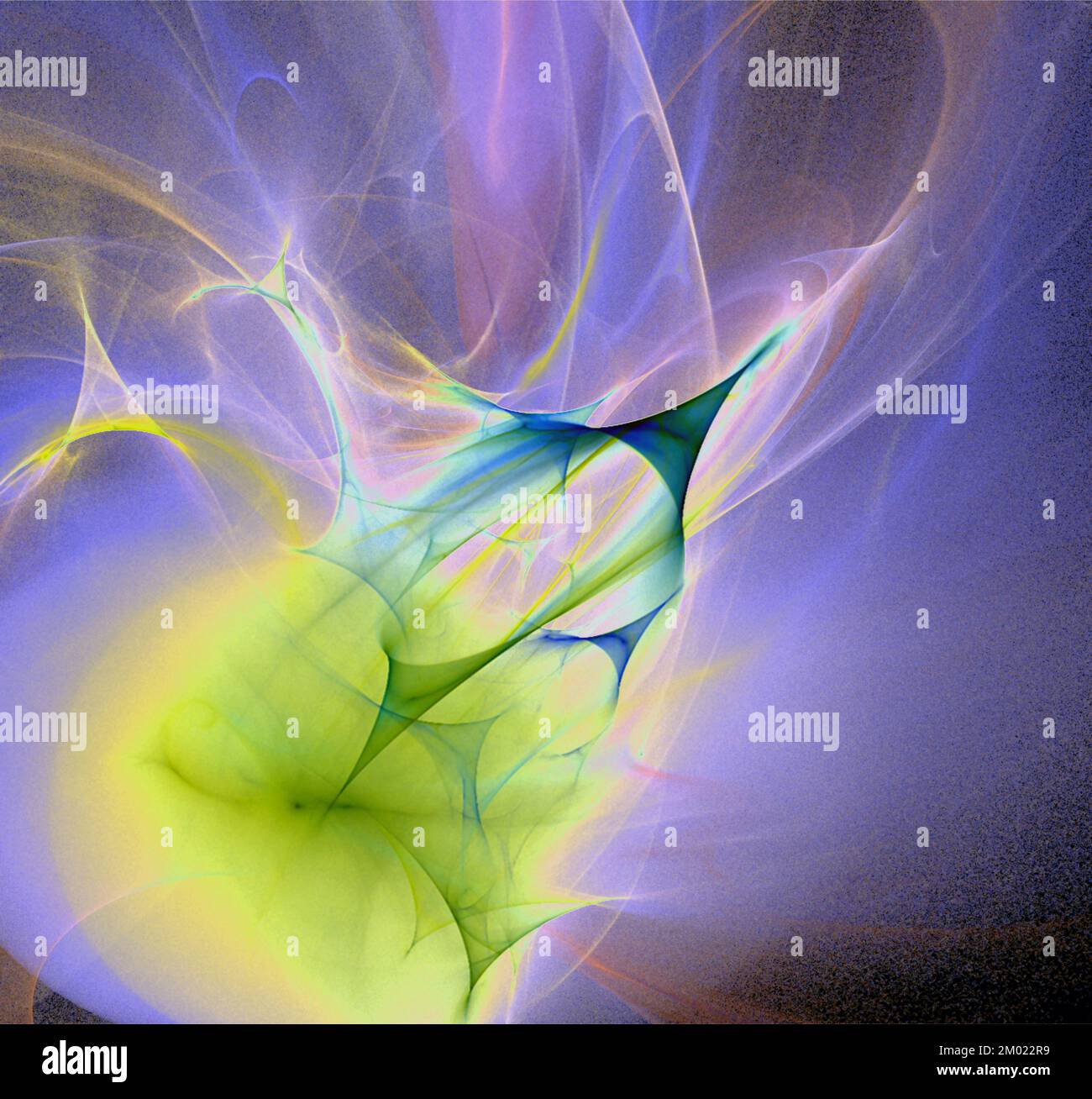 abstract blue-yellow luminous pattern on black background, design ...