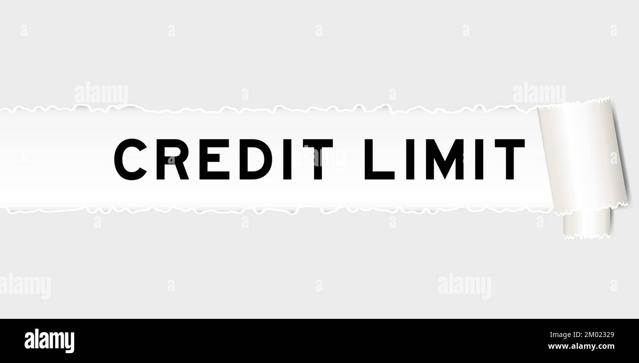 Ripped gray paper background that have word credit limit under torn ...