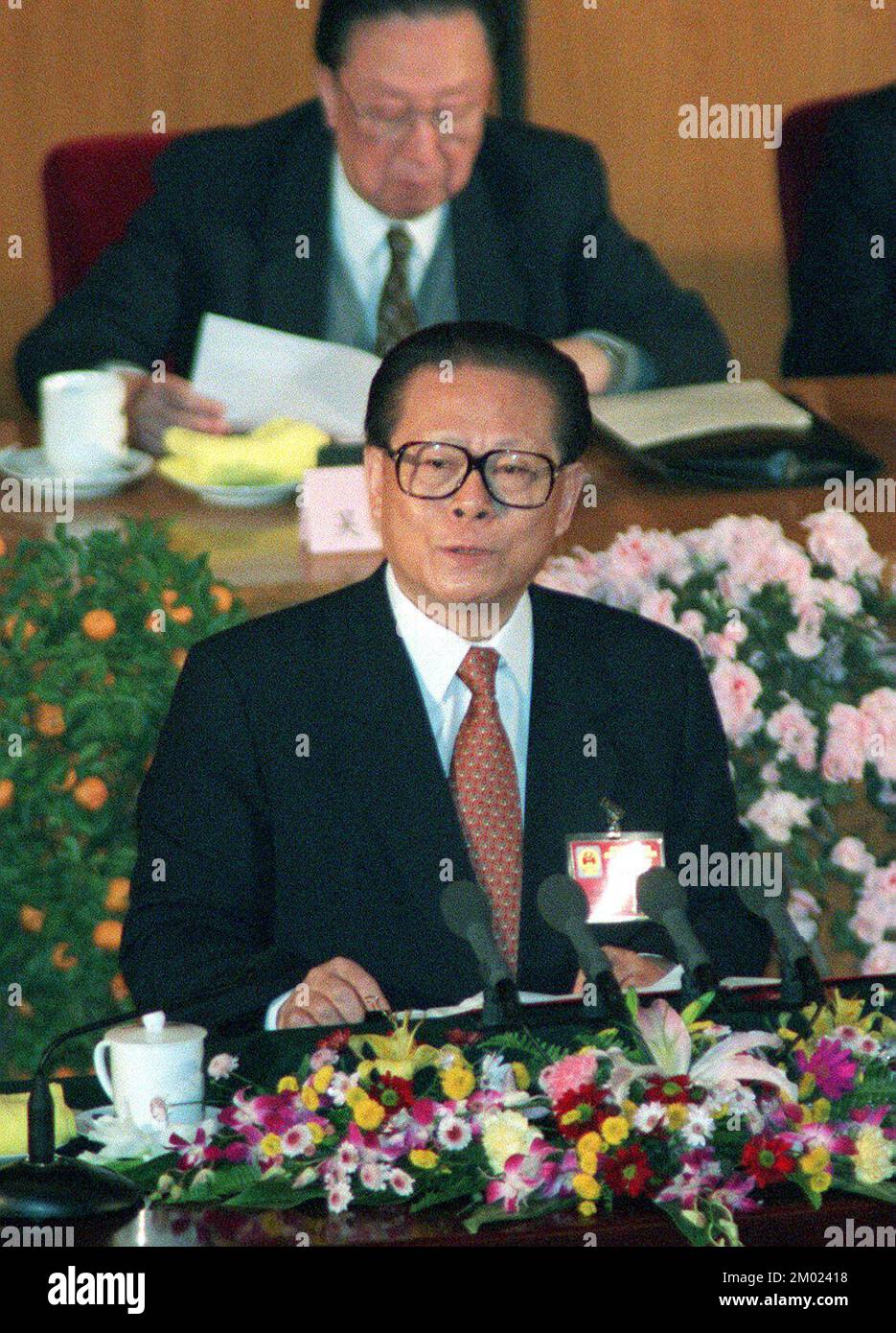 CHINESE PRESIDENT JIANG ZEMIN MAKES CLOSING SPEECH AT NPC IN THE GREAT ...
