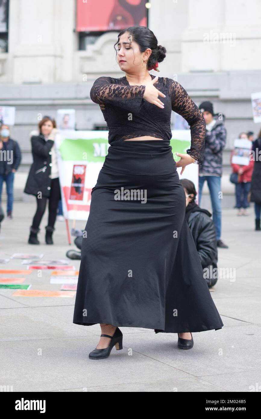 Madrid, Spain. 03rd Dec, 2022. Artist Erika Suarez performs during a ...