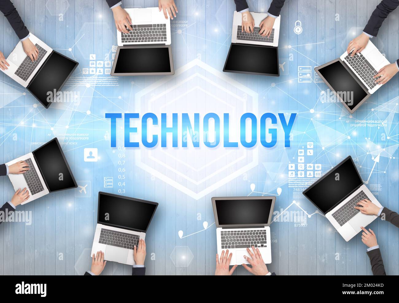 Group of Busy People Working in an Office, technology concept Stock ...