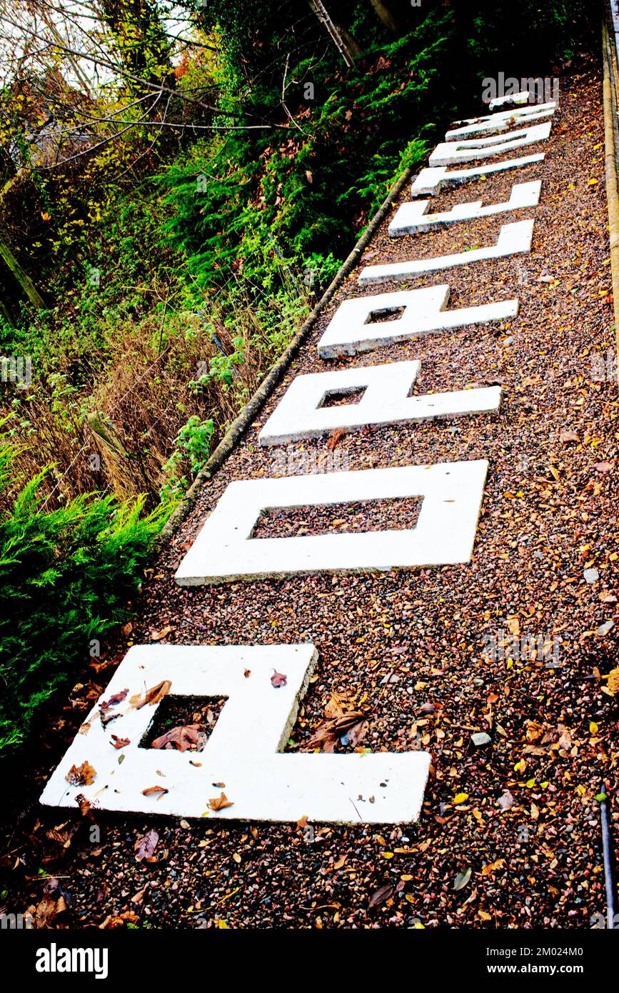 Poppleton Station Letters, Poppleton, North Yorkshire, England Stock ...
