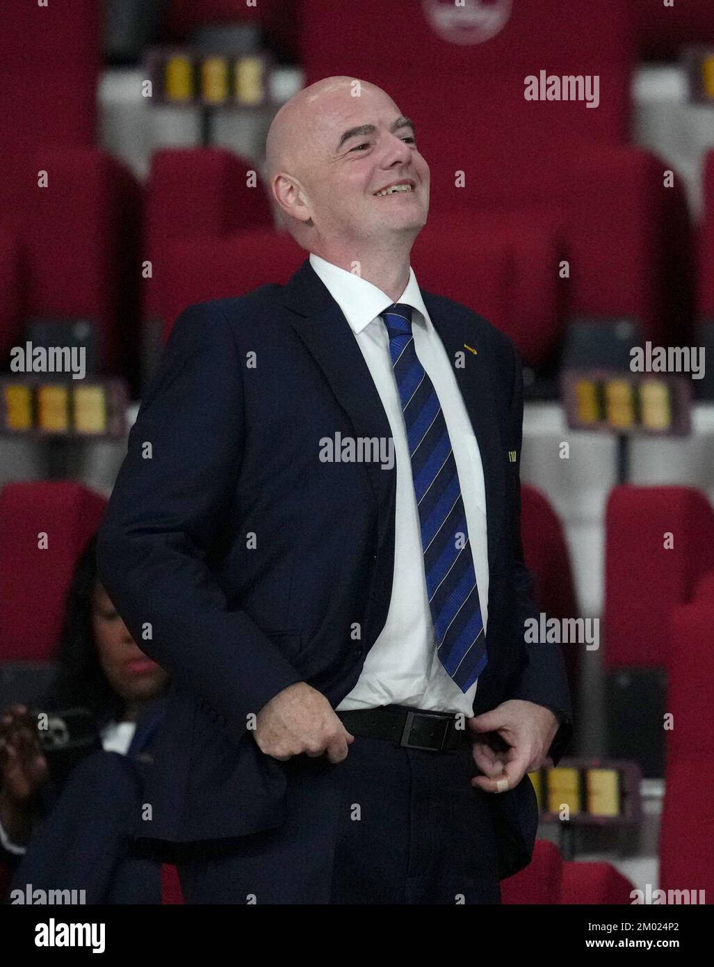 FIFA President Gianni Infantino before the FIFA World Cup round of 16 match at the Khalifa ...