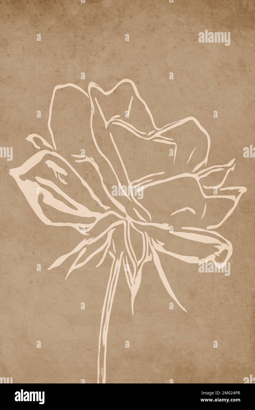 Printable trendy botanical card. Use for cover, wallpaper, wall art ...