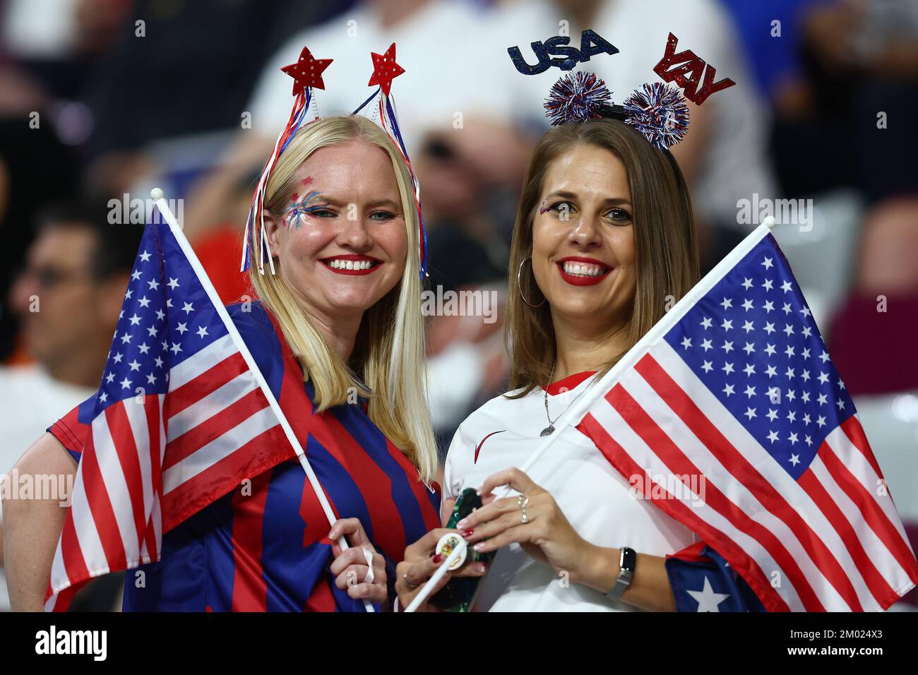 Doha, Qatar. 03rd Dec, 2022. USA fans support their team during the ...