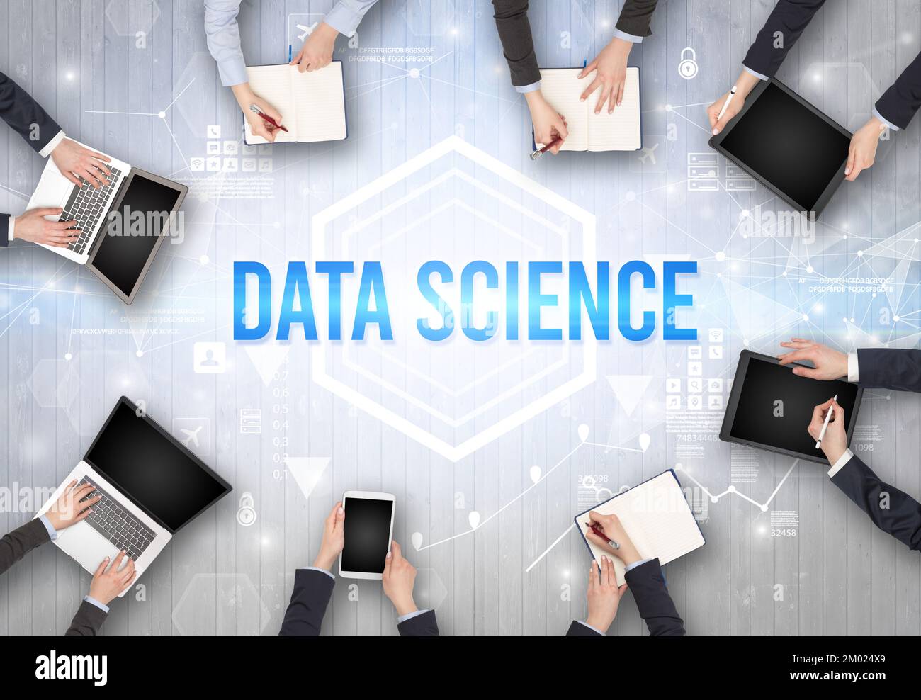 Group of Busy People Working in an Office, technology concept Stock ...