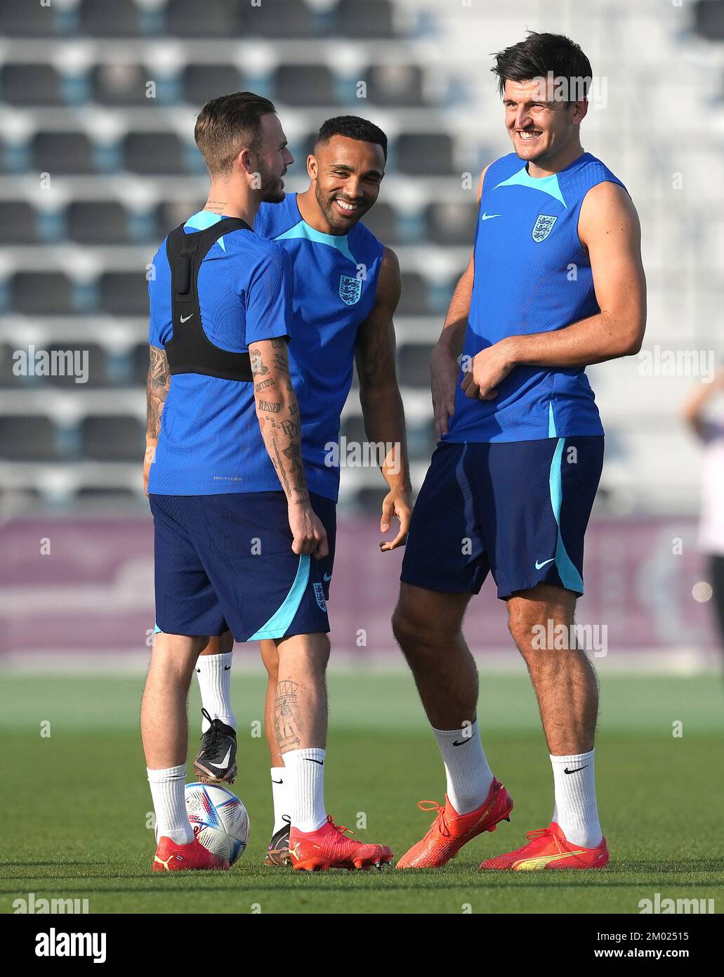 England's Harry Maguire (right), James Maddison (left) and Callum ...