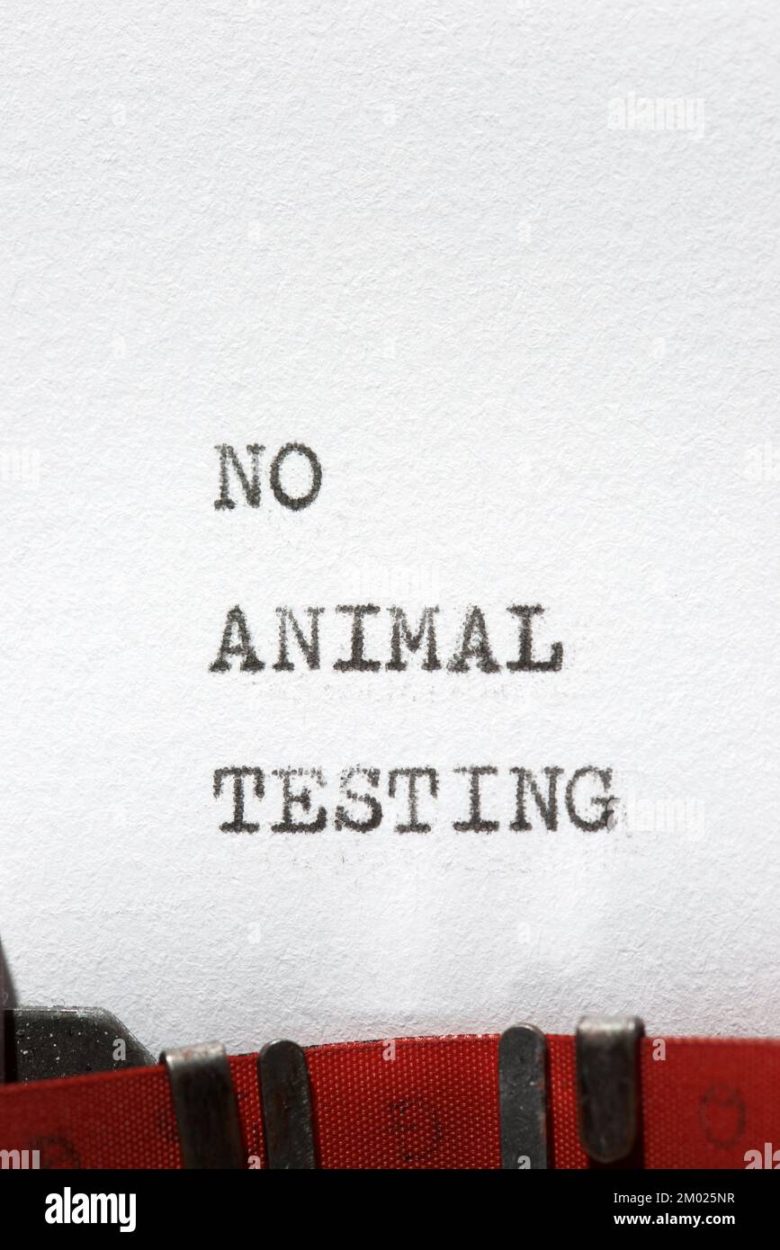 No animal testing phrase written with a typewriter Stock Photo - Alamy