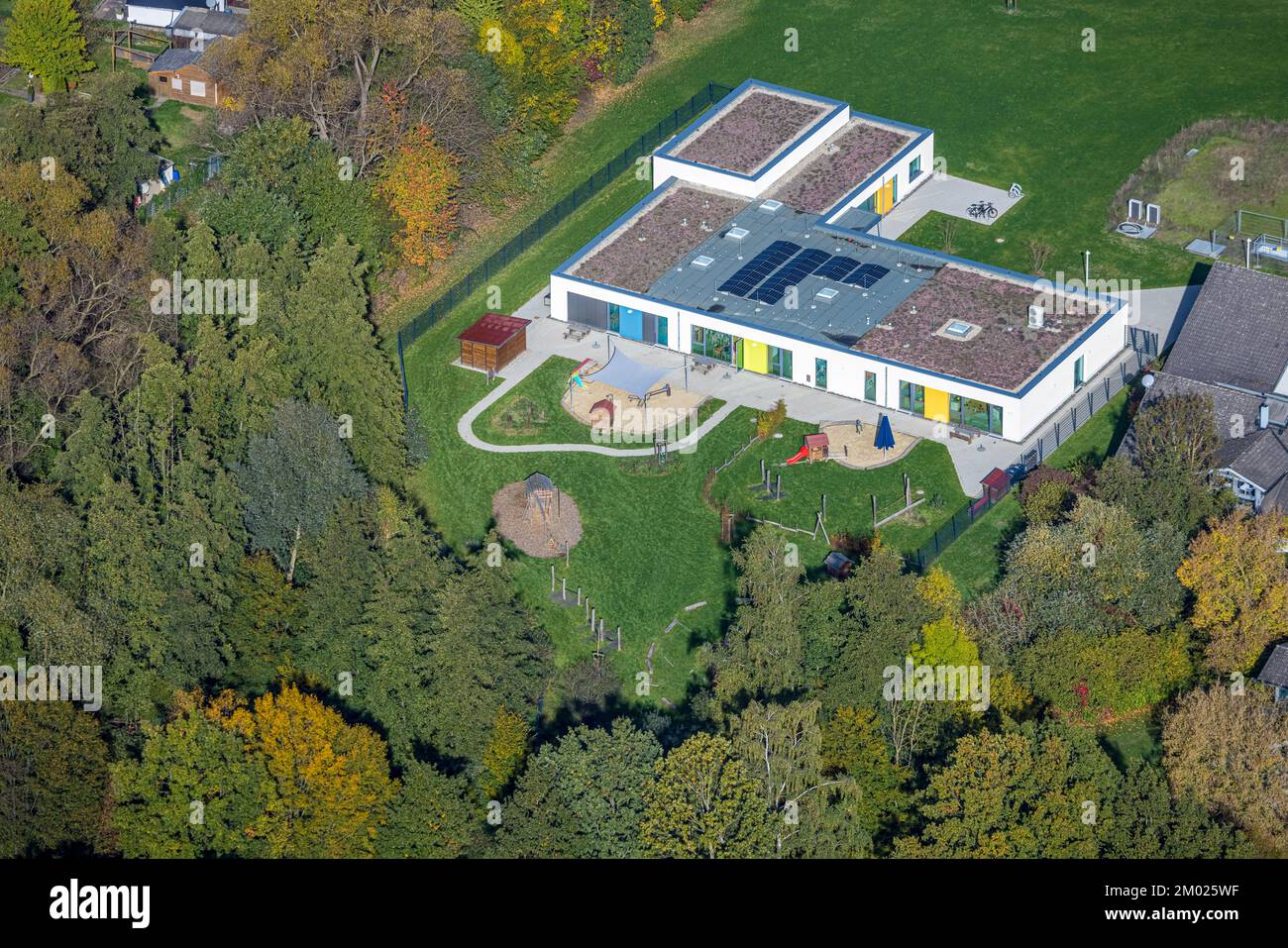 Aerial view, Ahsestrolche sports daycare center, Rhynern, Hamm, Ruhr ...