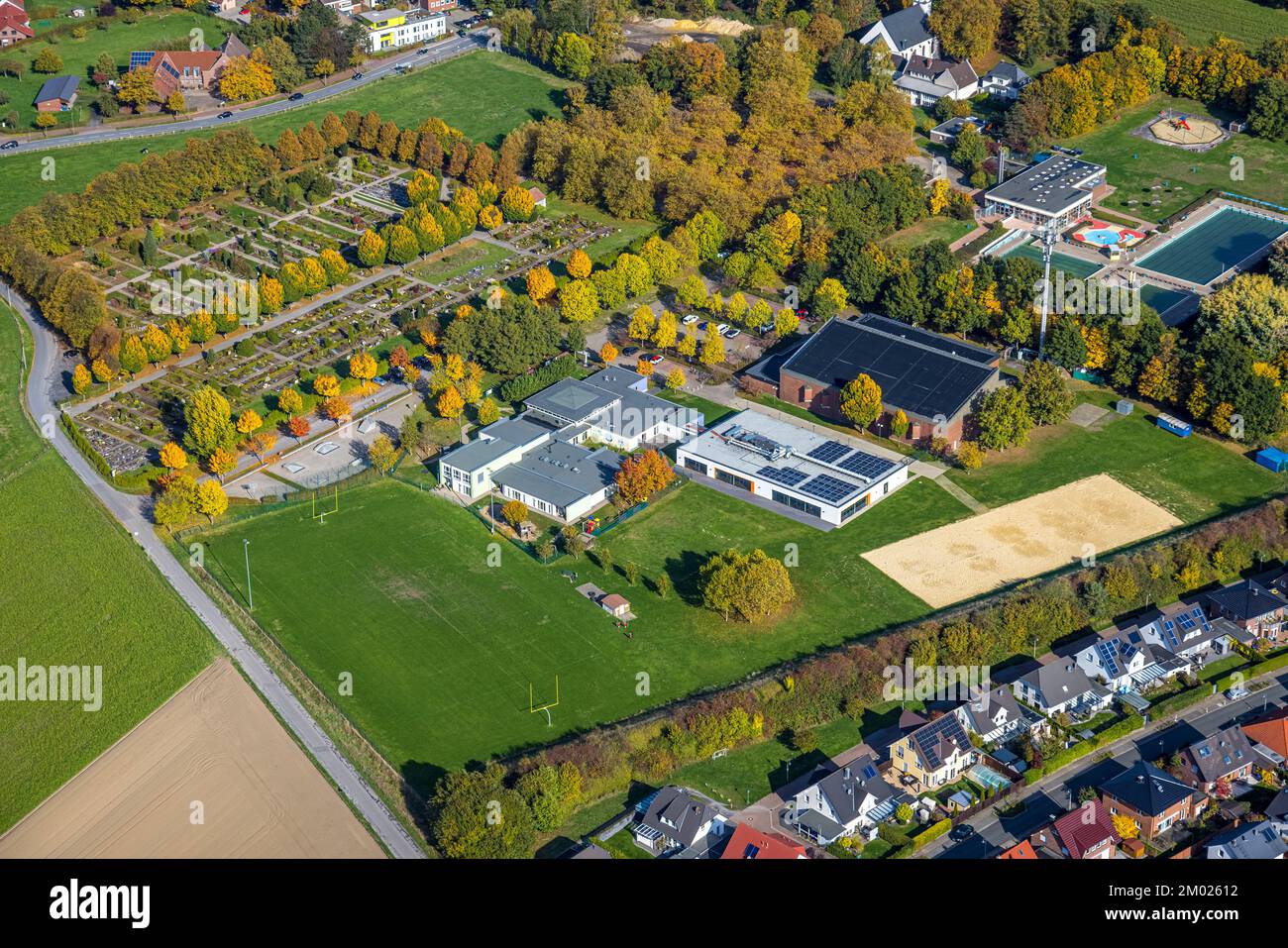 Aerial view, Franz-Voß-Halle, Hammer SportClub 2008, Sport-Kita ...