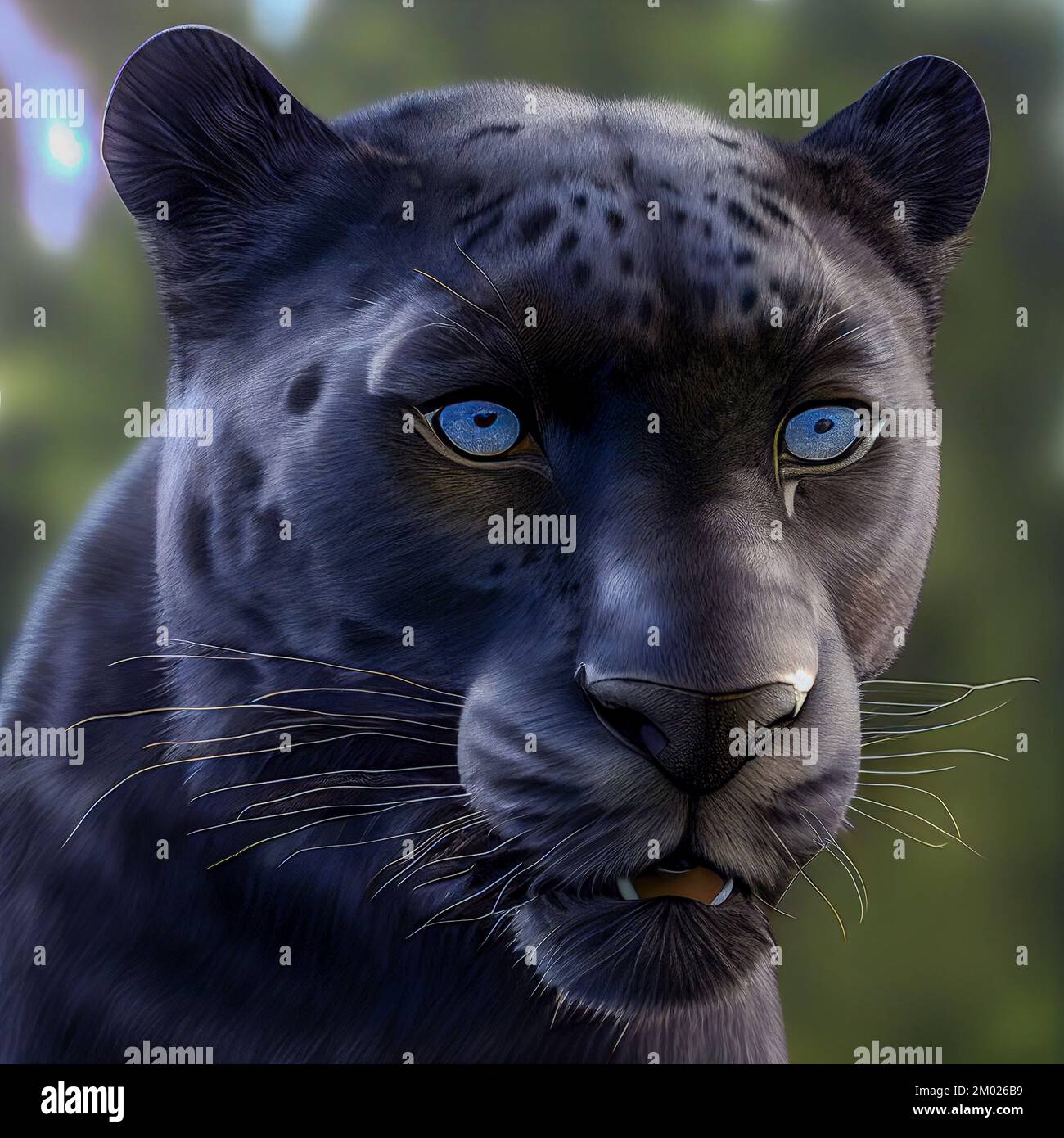 Portrait of a black panther illustration Stock Photo - Alamy