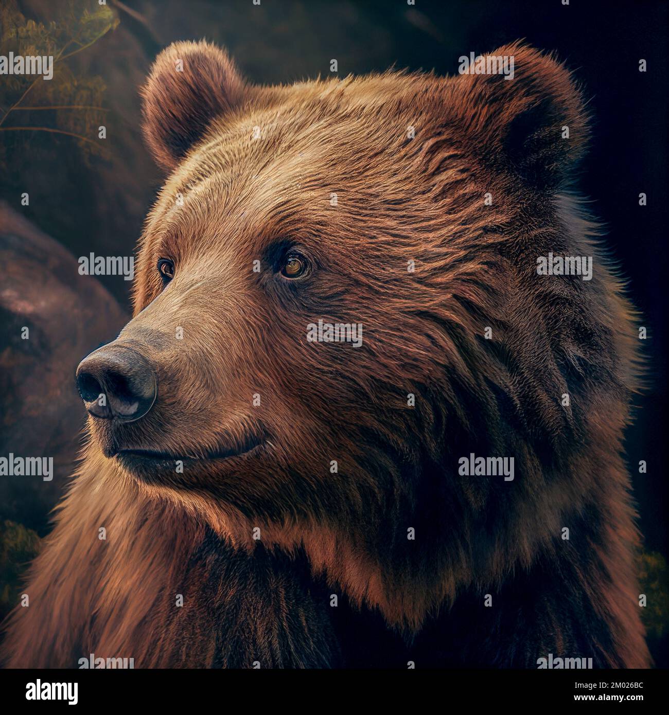 Portrait of a brown bear illustration Stock Photo - Alamy