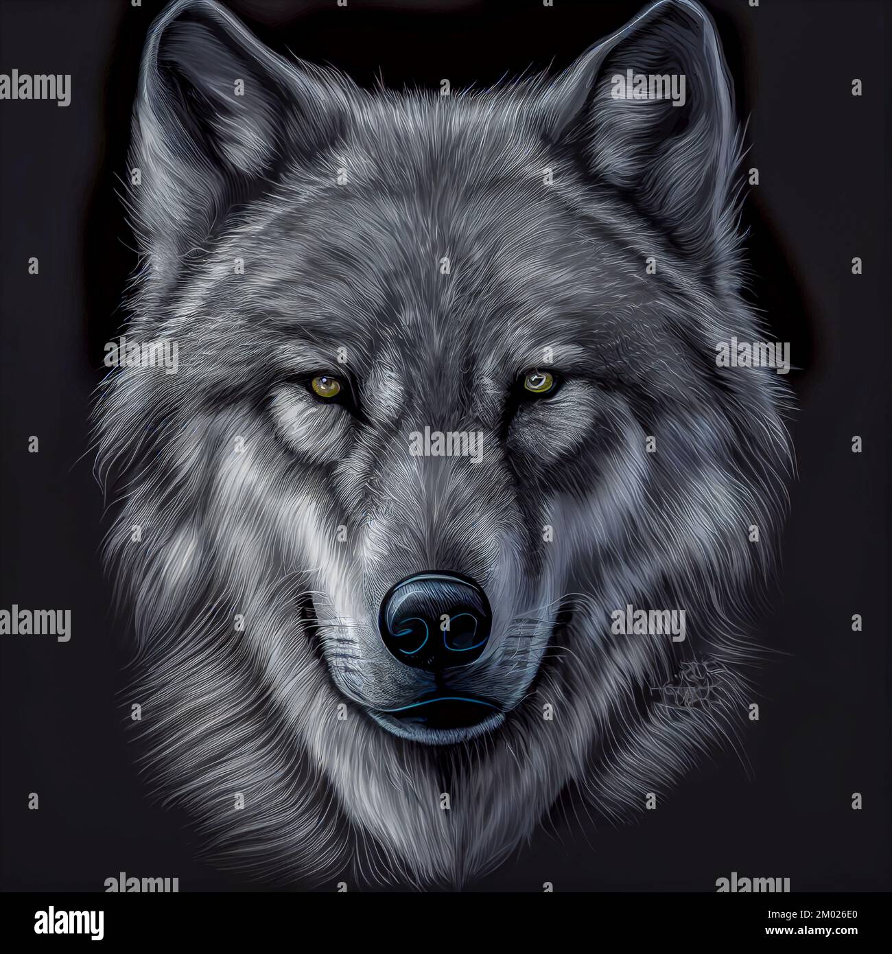 portrait of a wolf illustration Stock Photo - Alamy