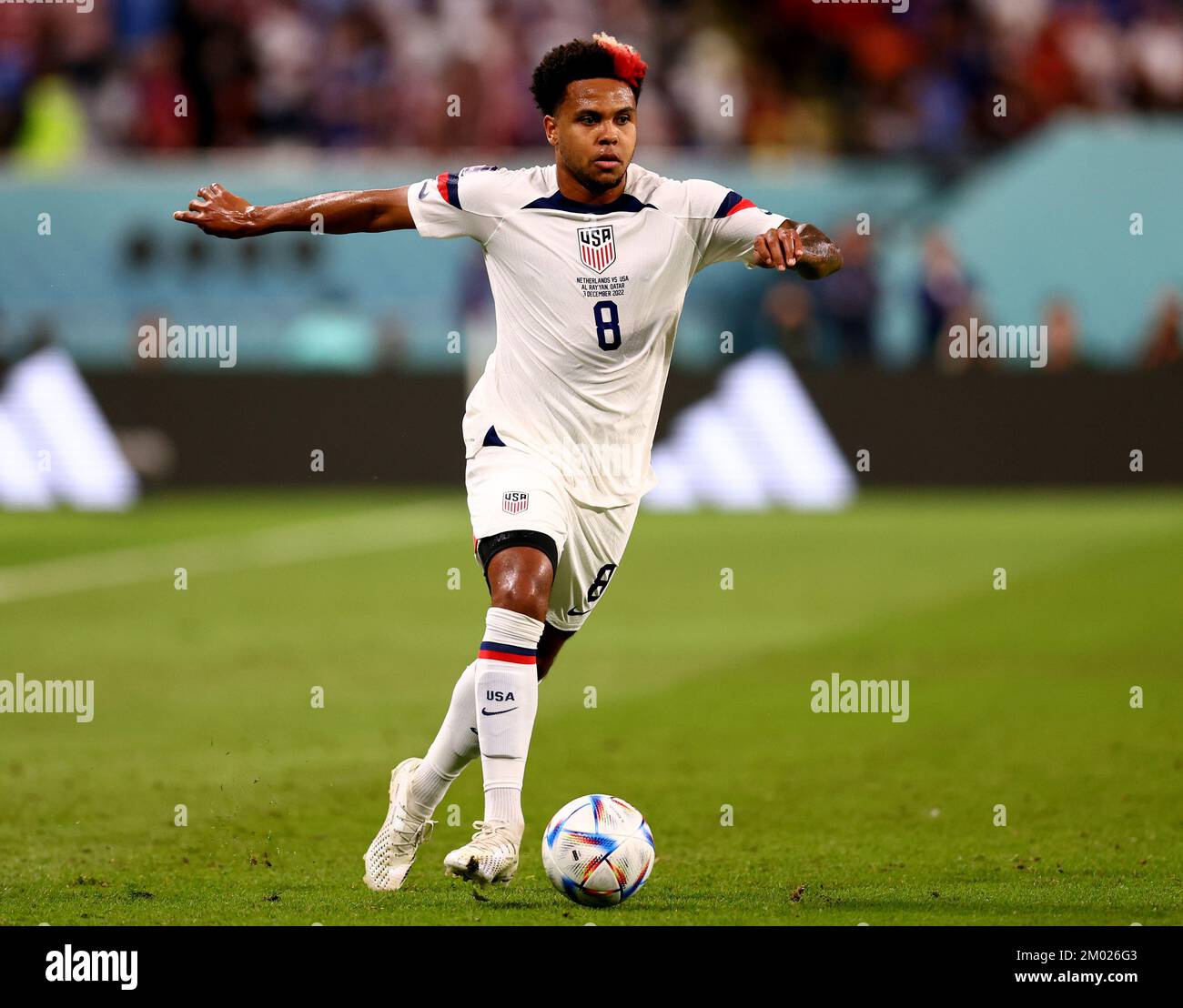 Doha, Qatar, 3rd December 2022. Weston McKennie of USA during the FIFA ...
