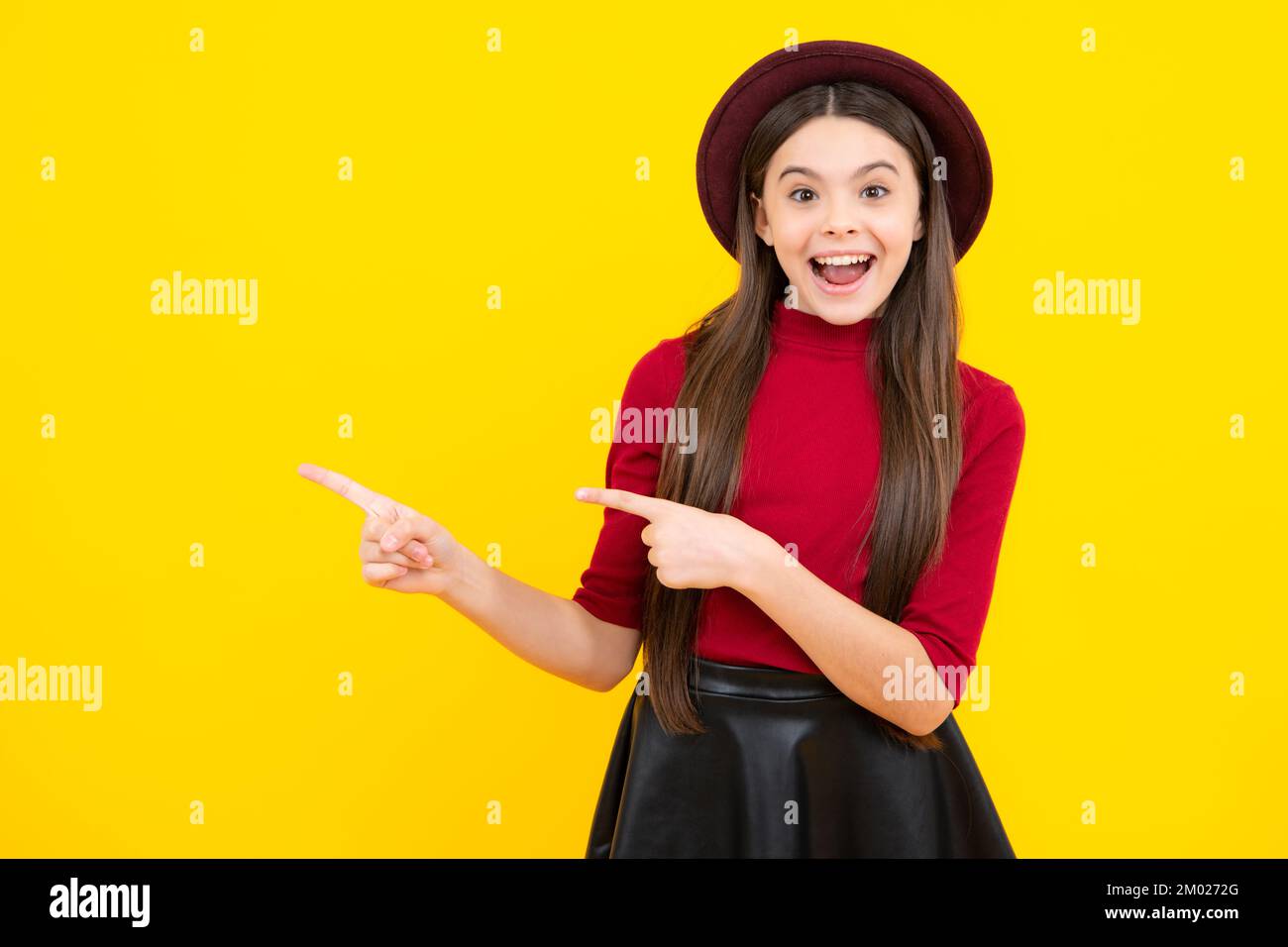 Excited teenager, glad amazed and overjoyed emotions. Close up portrait ...
