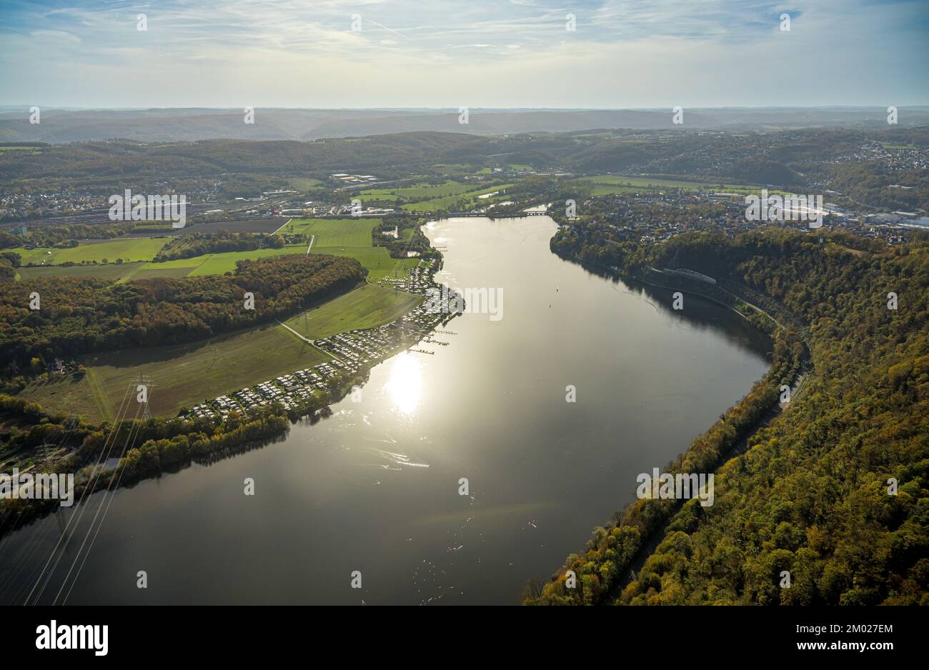 Luftbild, Harkortsee, Campingplatz, Herdecke, Ruhrgebiet, Nordrhein ...