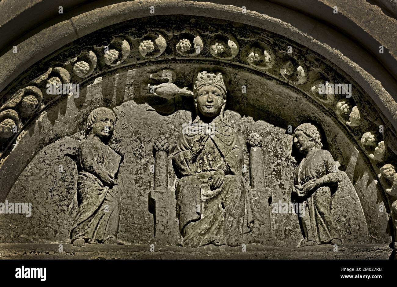Abbey of Vezzolano. Christian-catholic church in Roman-Gothic style ...
