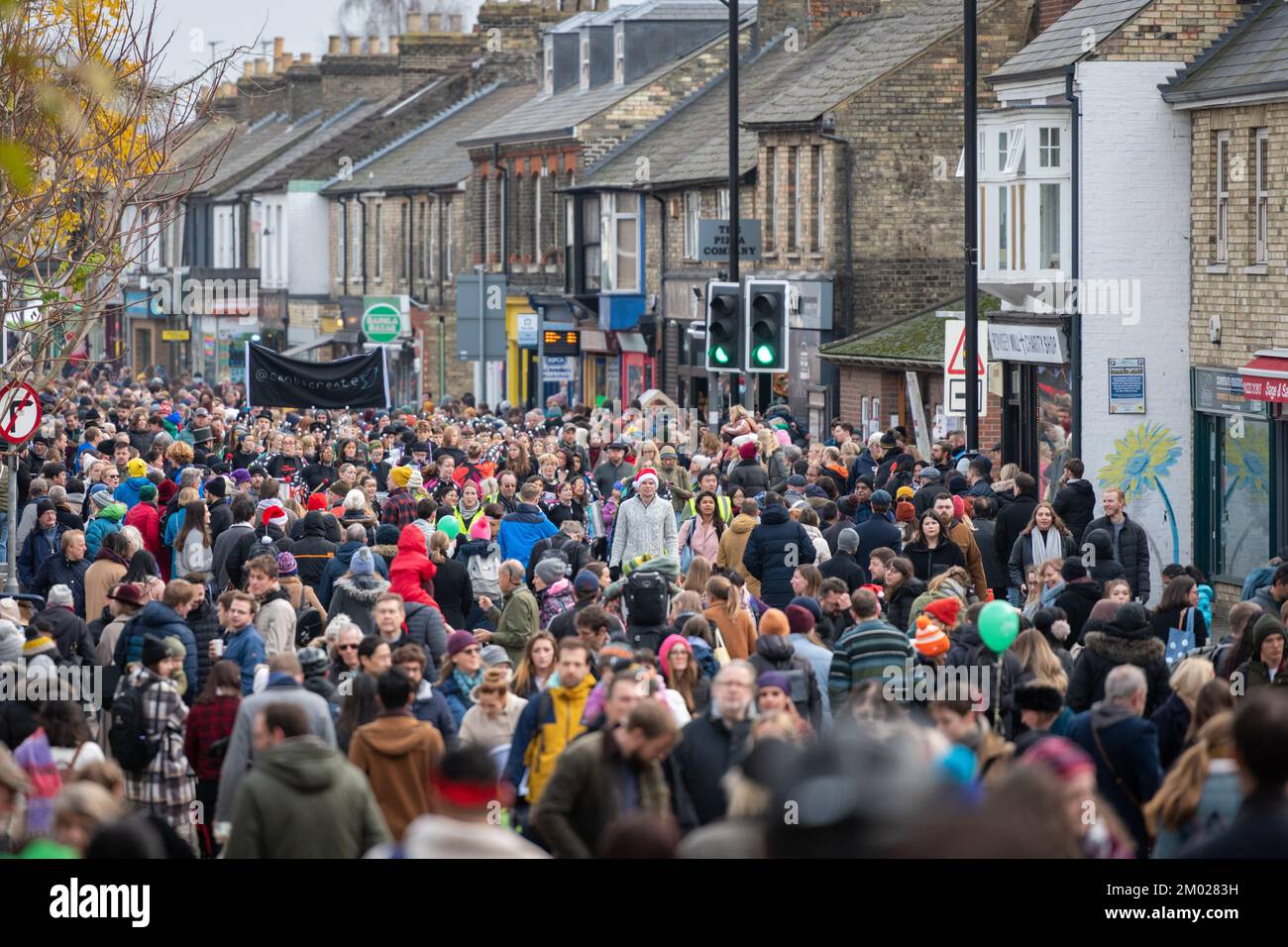 Cambridge, UK. 3rd Dec, 2022. People celebrate and take part in the ...