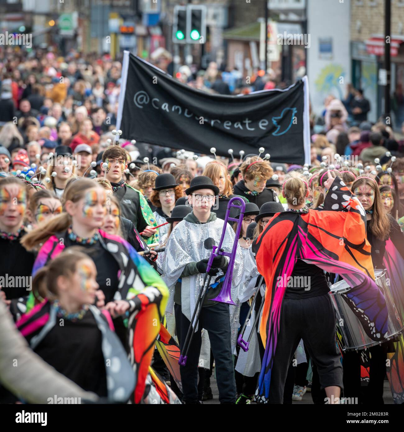 Cambridge, UK. 3rd Dec, 2022. People celebrate and take part in the ...
