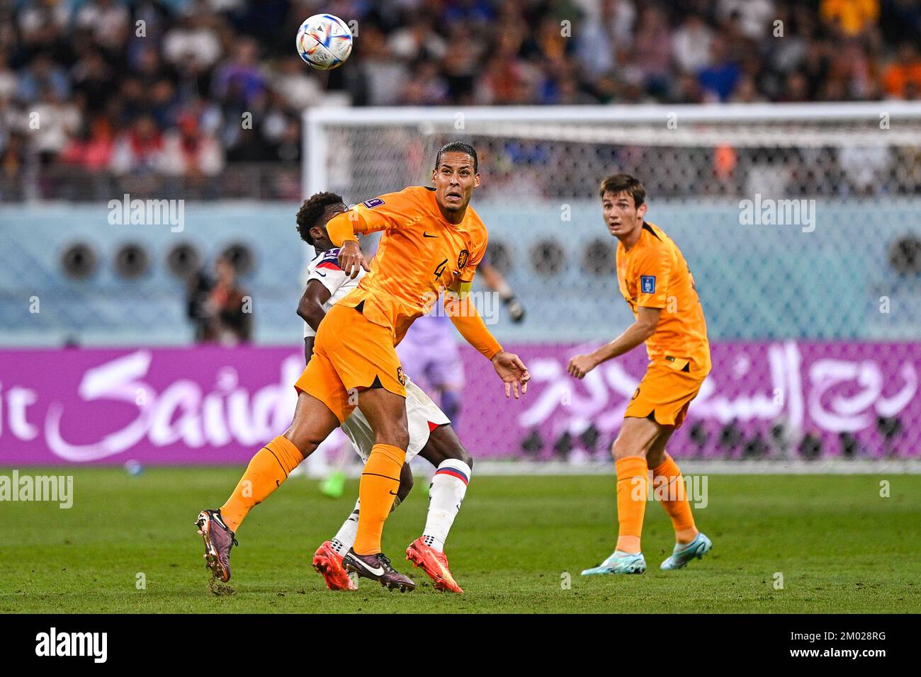DOHA, QATAR - DECEMBER 3: Virgil van Dijk of the Netherlands wins a ...