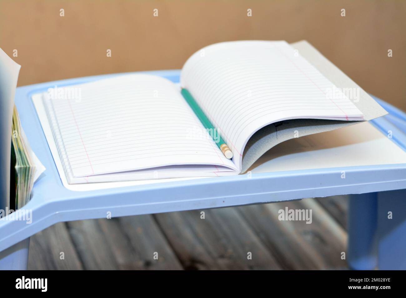 Studying table for students, back to school concept, learning and ...