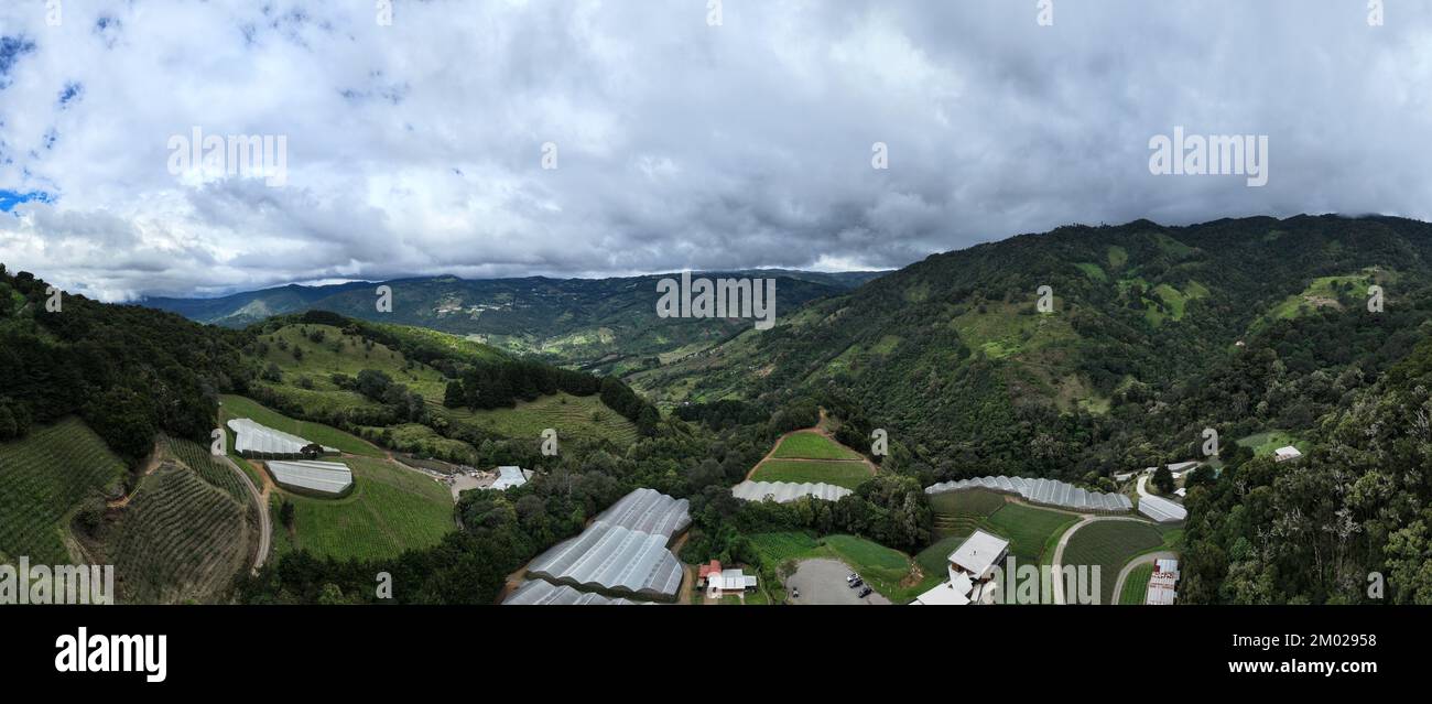 Aerial View of the Copey Winery Estates in Copey de Dota, Costa Rica ...