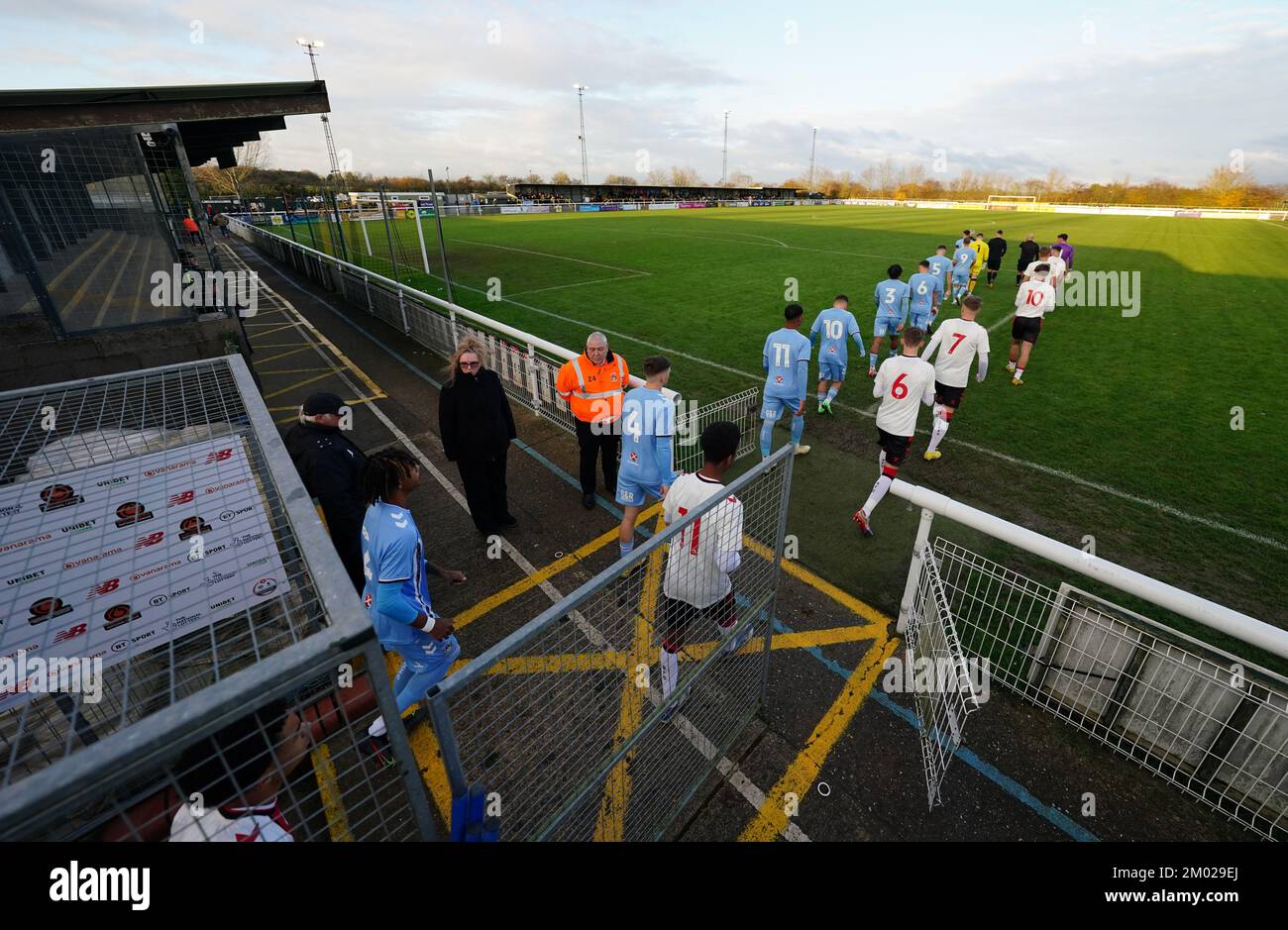 Coventry City and Southampton make their way out for the FA Youth Cup ...