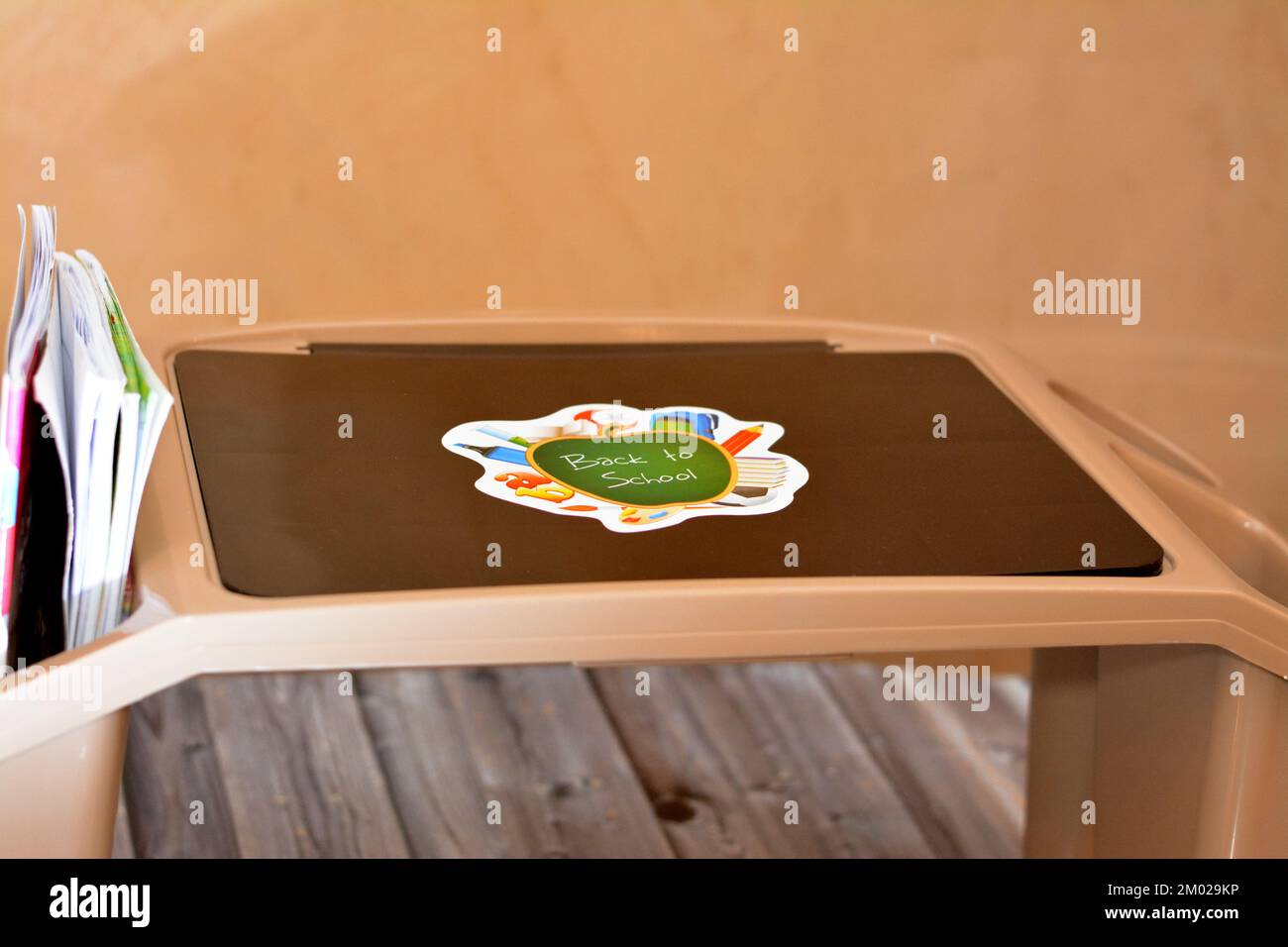 Studying table for students, back to school concept, learning and ...