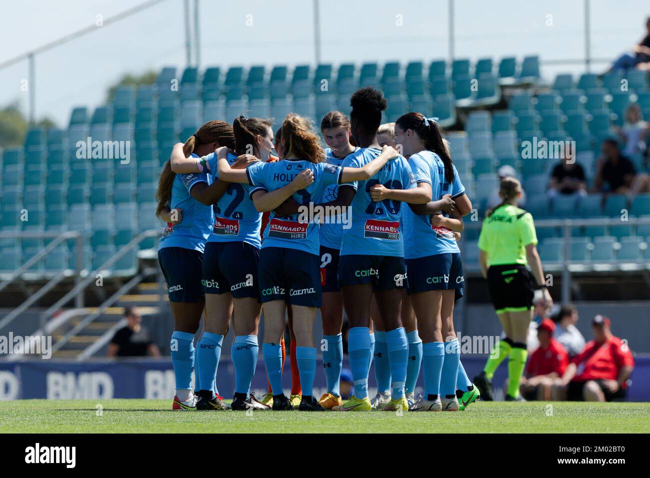 Sydney, Australia. 03rd Dec, 2022. Sydney FC huddle before the match ...
