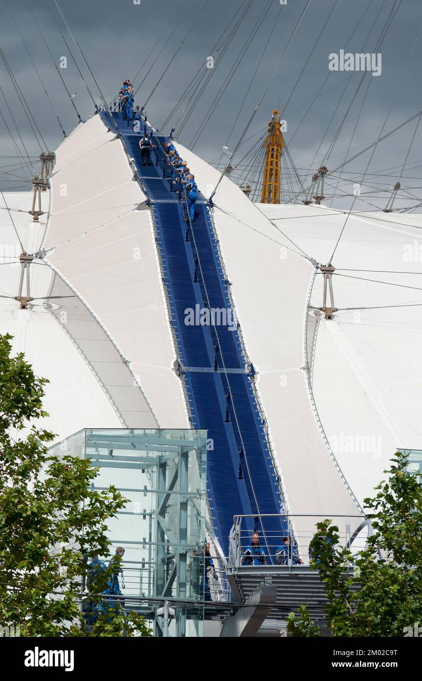 The O2 Arena roof climb in London Stock Photo - Alamy