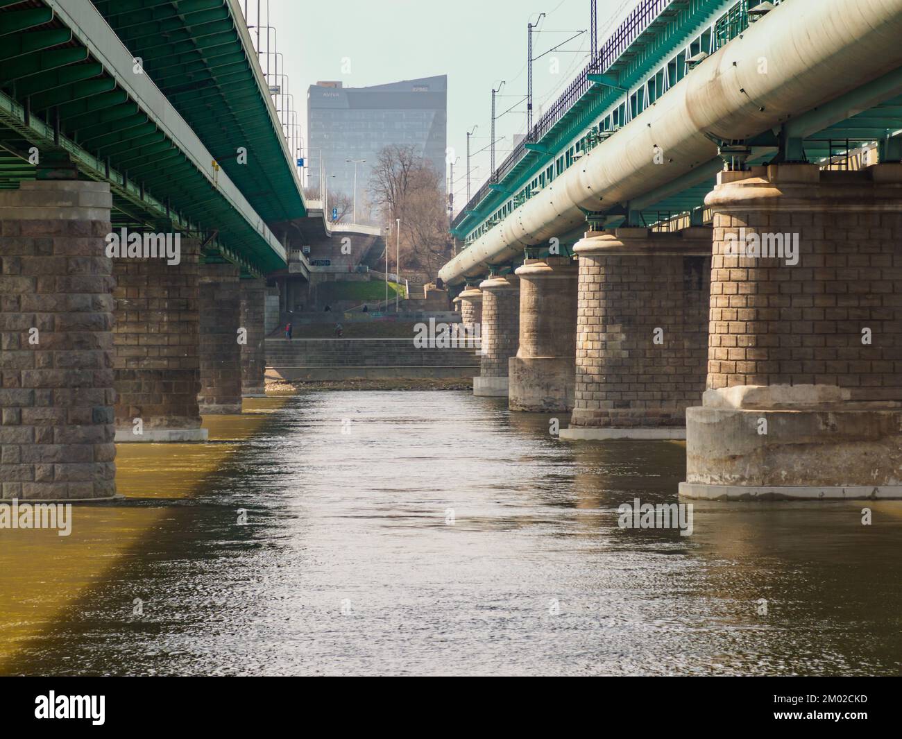 The Gdański Bridge is a six-span steel truss bridge across the Vistula in Warsaw. It has two ...