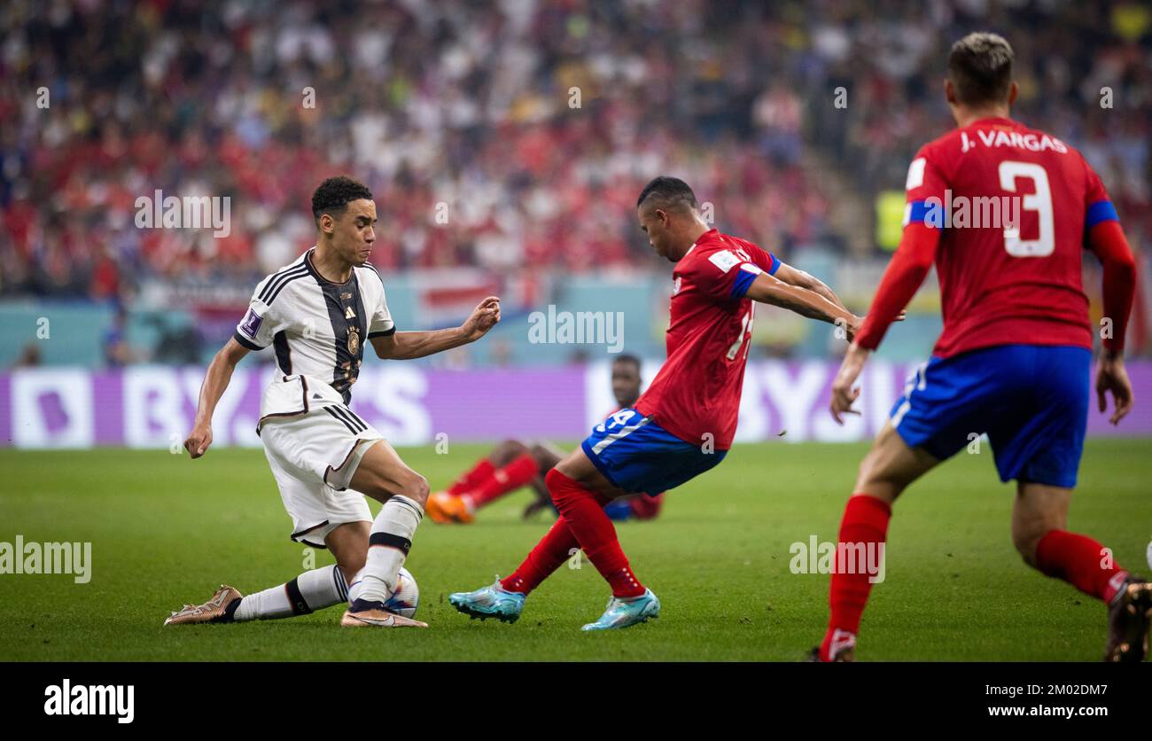 Doha, Qatar. 1st Dec, 2022. Jamal Musiala (Deutschland), Youstin Salas ...
