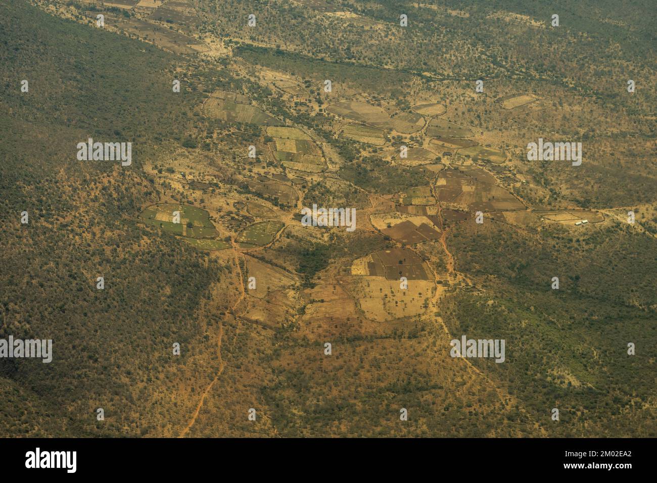 Aerial photography of fields and plains in Tanzania Stock Photo - Alamy
