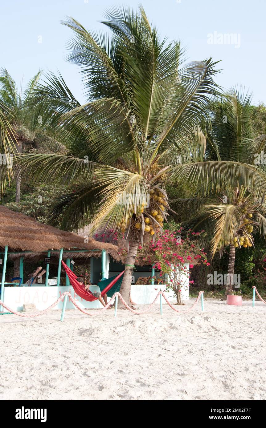 Beach, Chez Claude Resort, Island of Joao Viera, Guinea Bissau Stock ...