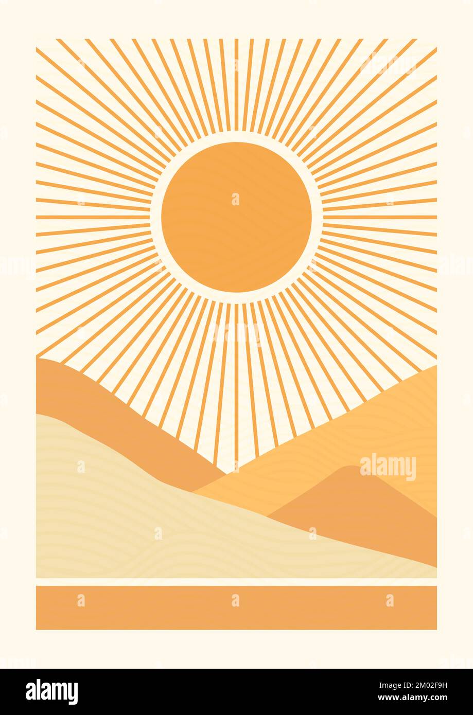 Sunny mountains landscape background illustration poster Stock Vector ...