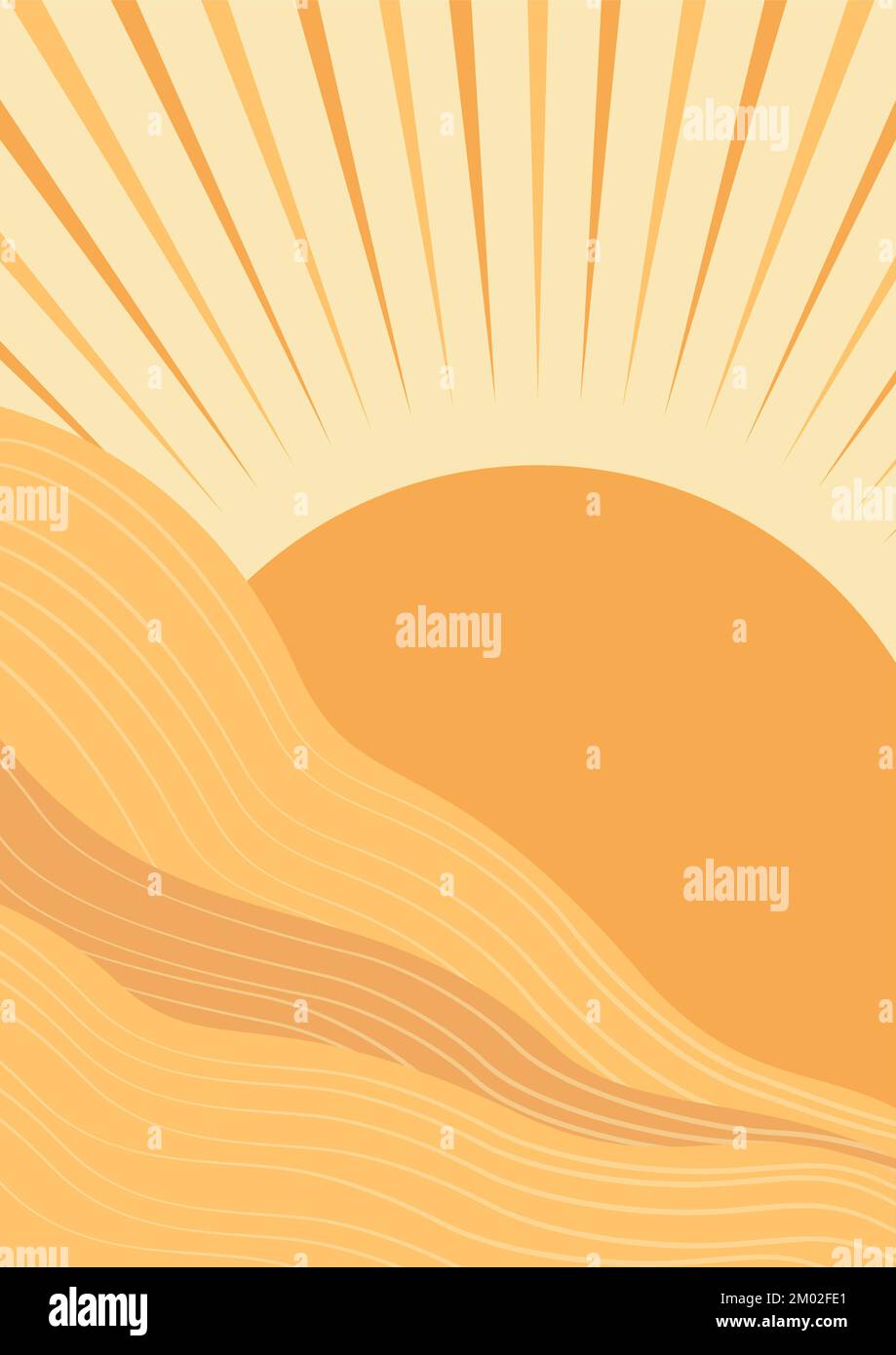 Sunny valley landscape background illustration poster Stock Vector ...