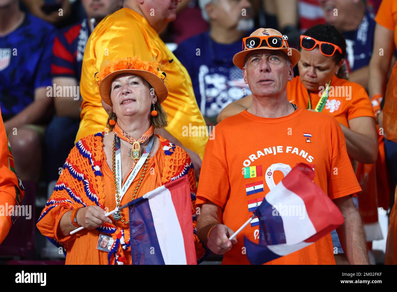 Doha, Qatar. 03rd Dec, 2022. Netherlands fans look on during the 2022 ...