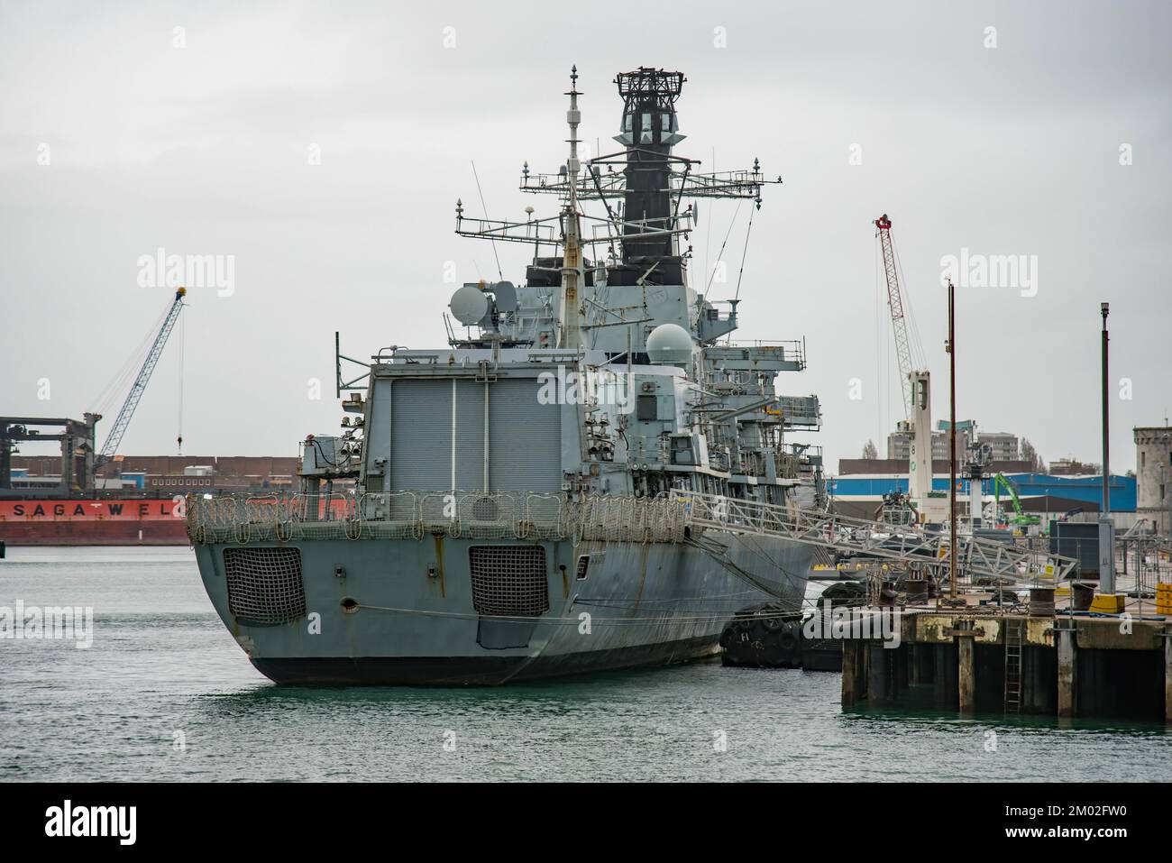 Ex HMS Monmouth (F235) a decommissioned Type 23 frigate seen alongside ...