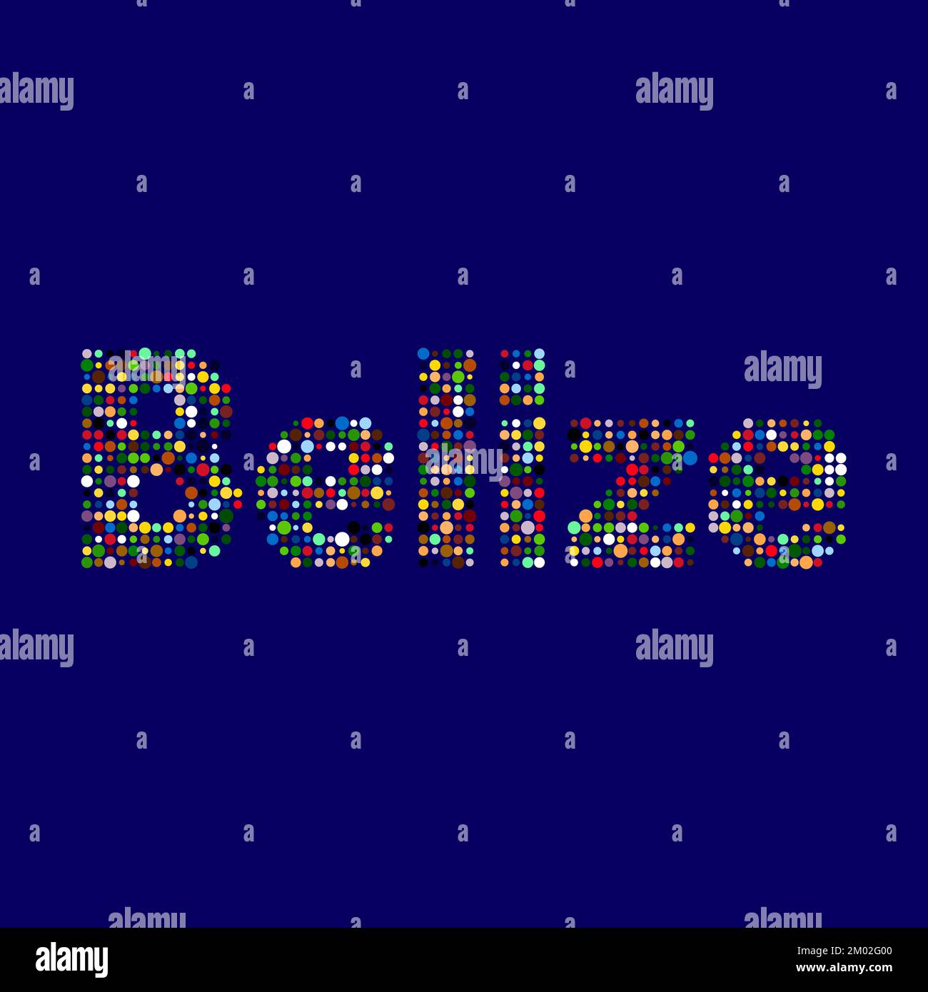 Belize Map Silhouette Pixelated generative pattern illustration Stock ...