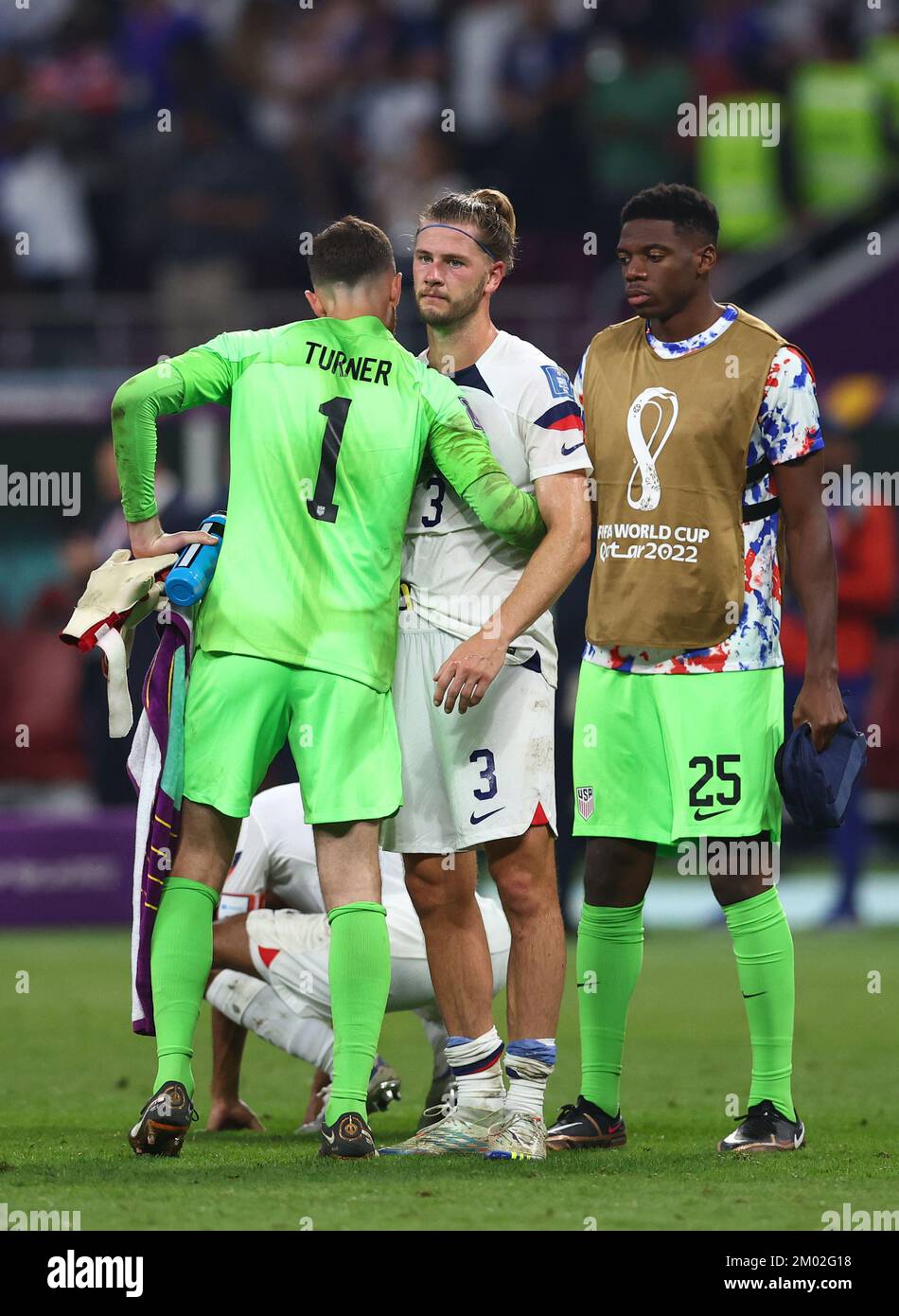 Doha, Qatar. 3rd Dec, 2022. Matt Turner, Walker Zimmerman and Sean ...