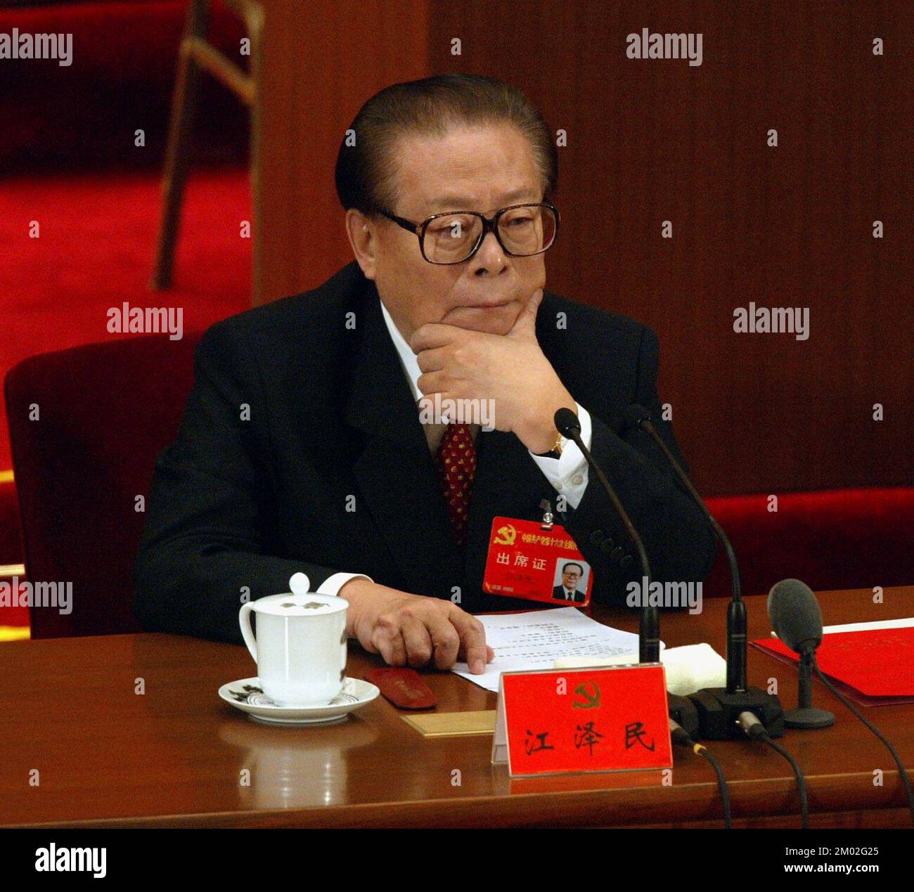 The Chinese President Jiang Zemin attending the closing day of the ...