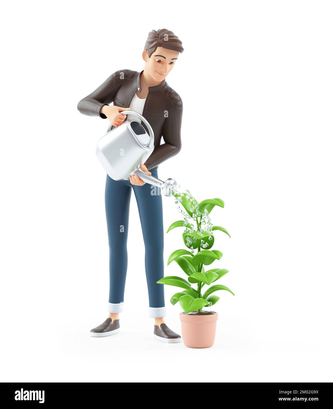 Man Watering Plants