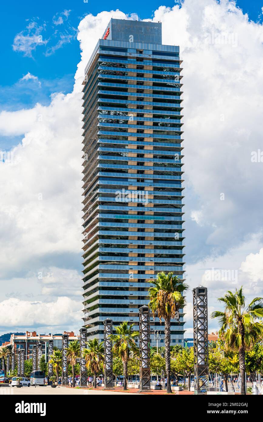 Torre Mapfre Skyscraper, Olympic Port in Barcelona, Spain, Europe Stock ...