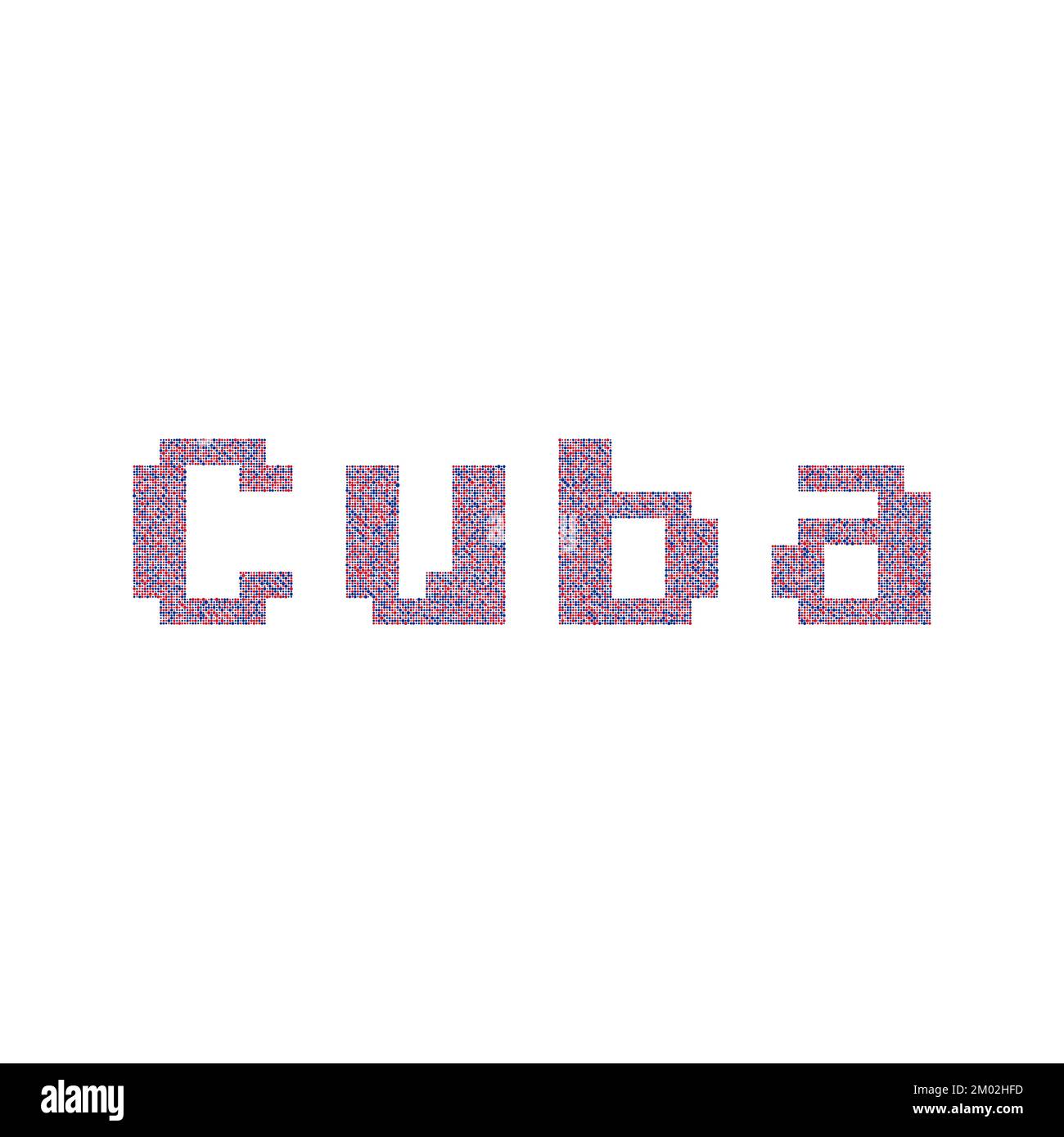 Cuba Map Silhouette Pixelated generative pattern illustration Stock ...