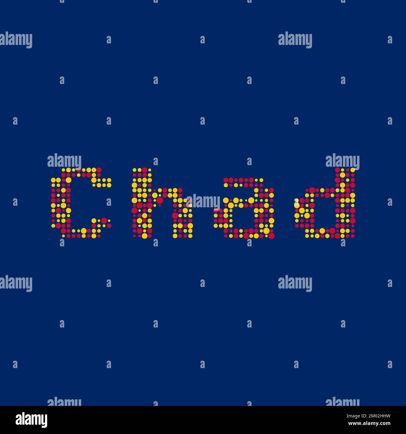 Chad Map Silhouette Pixelated generative pattern illustration Stock ...