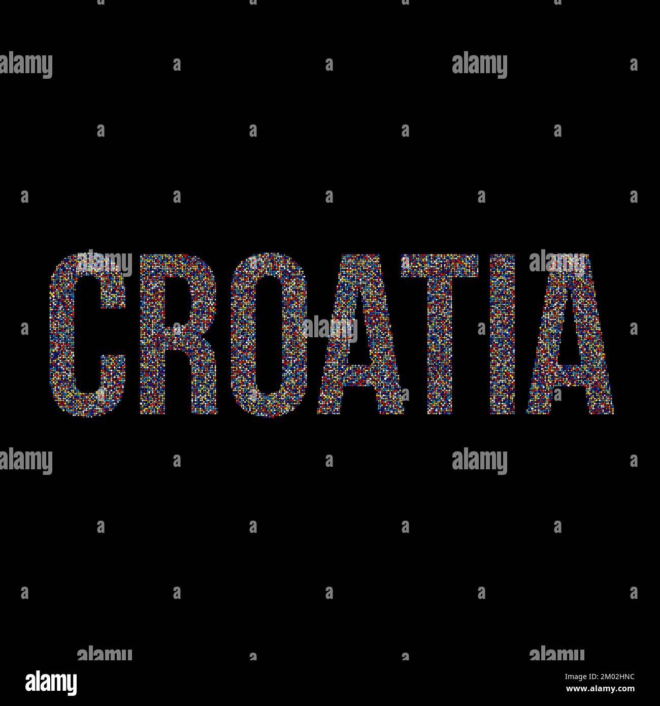 Croatia Map Silhouette Pixelated generative pattern illustration Stock ...
